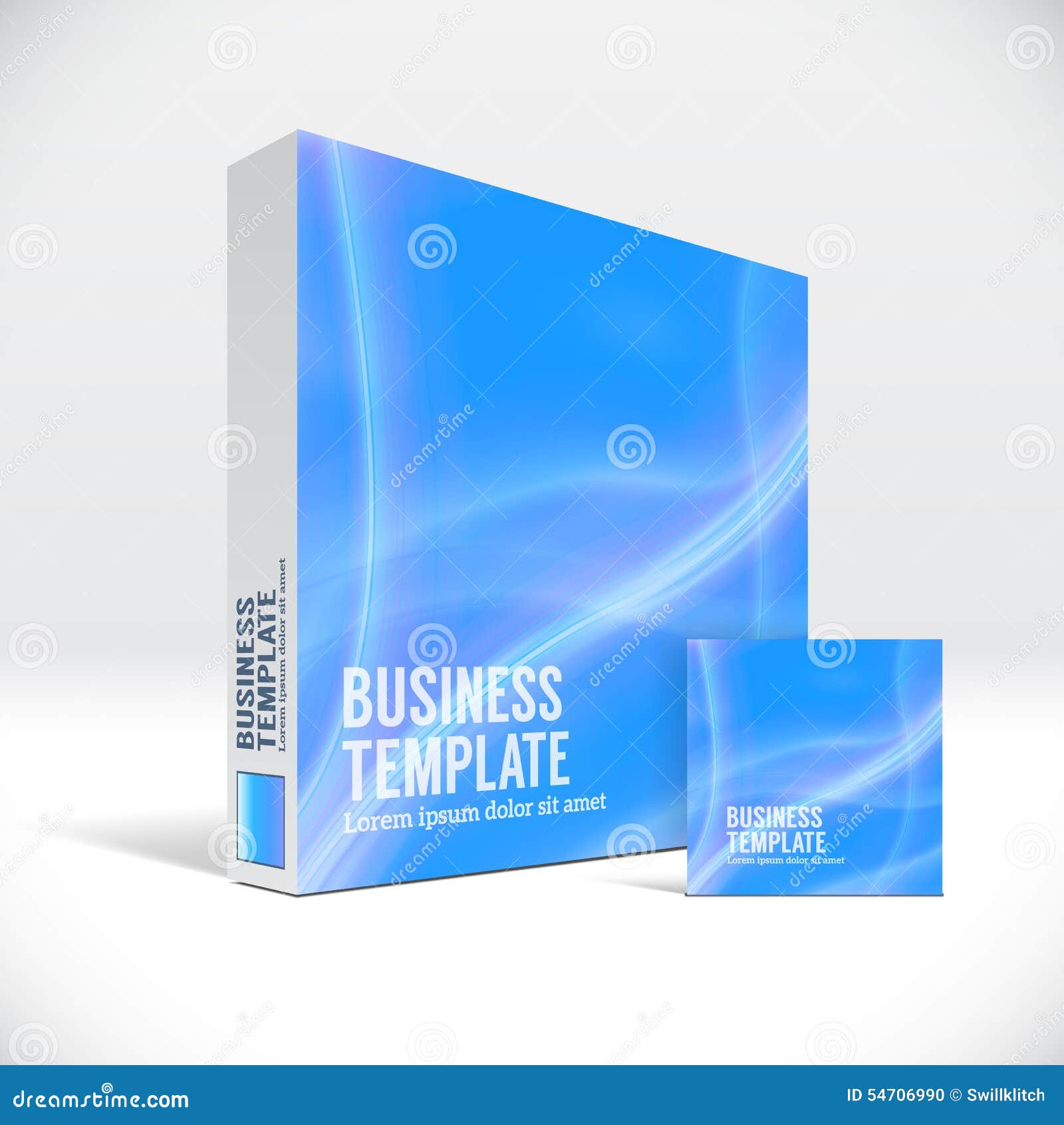 3D Identity Box with Abstract Blue Lines Cover Stock Vector ...