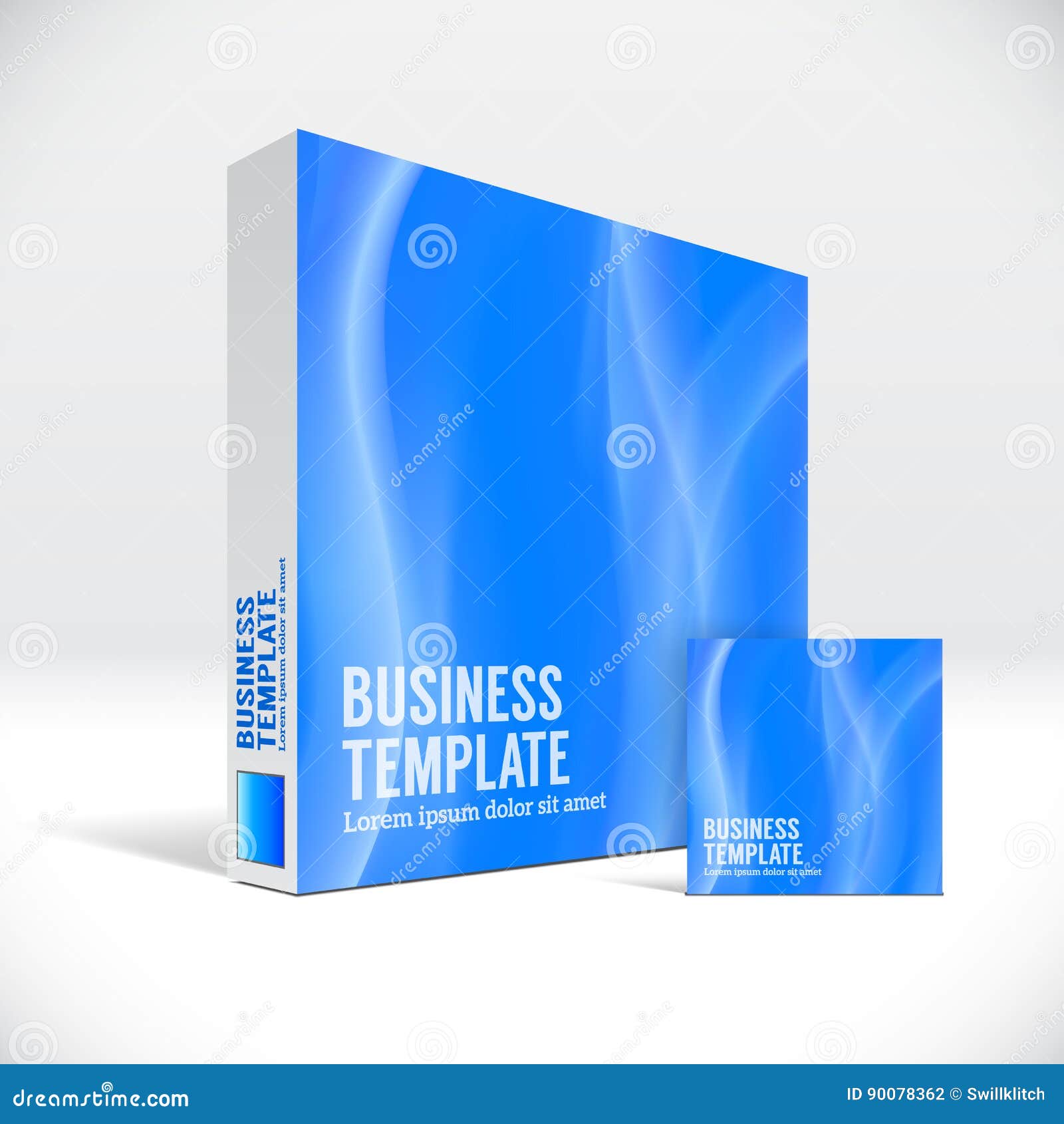 3D Identity Box with Abstract Blue Lines Cover Stock Vector ...