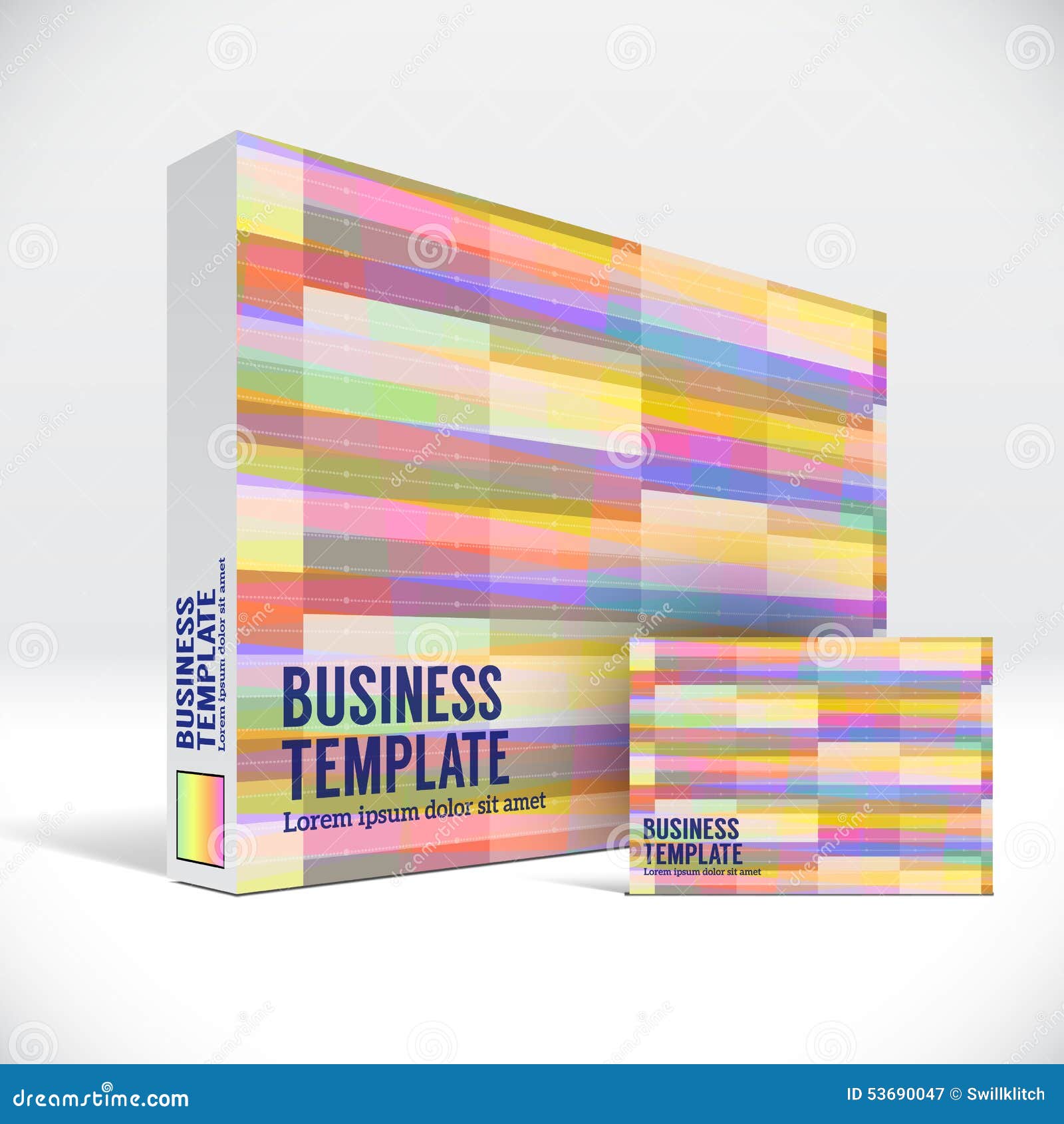 3D Identity Box with Abstract Colorful Lines Cover Stock Vector ...