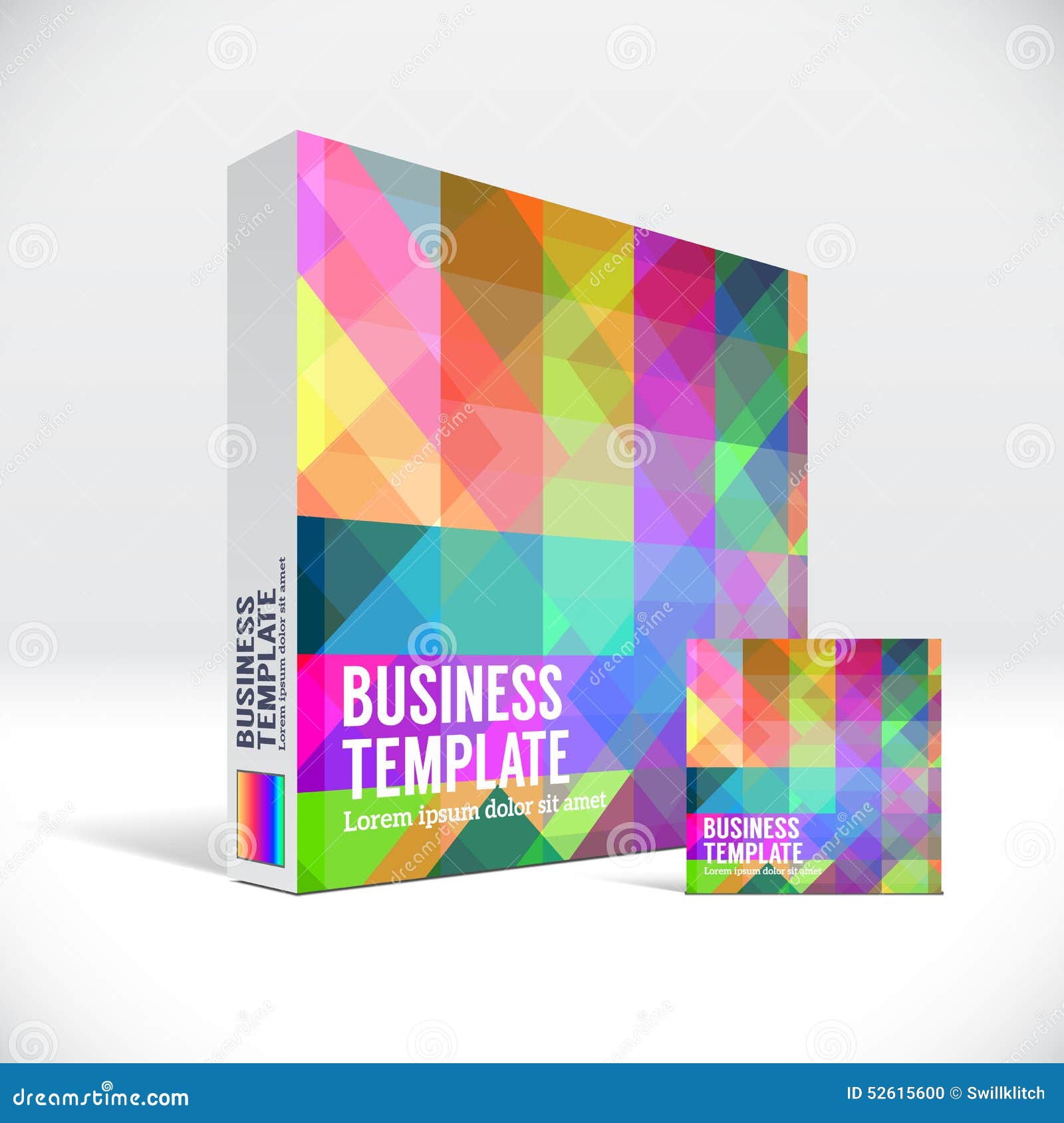 3D Identity Box with Abstract Colorful Pattern Stock Vector ...