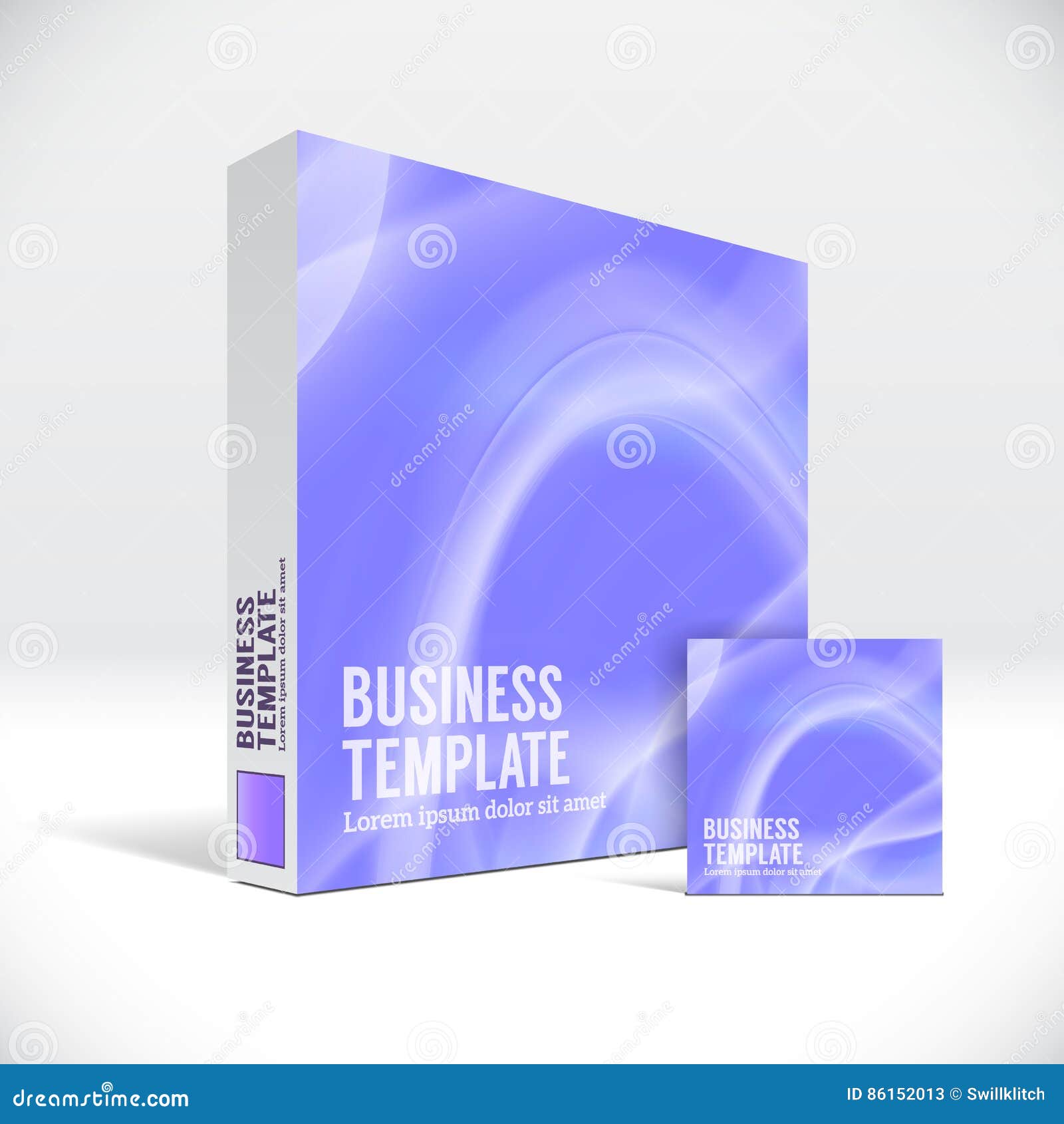 3D Identity Box with Abstract Violet Lines Cover Stock Vector ...