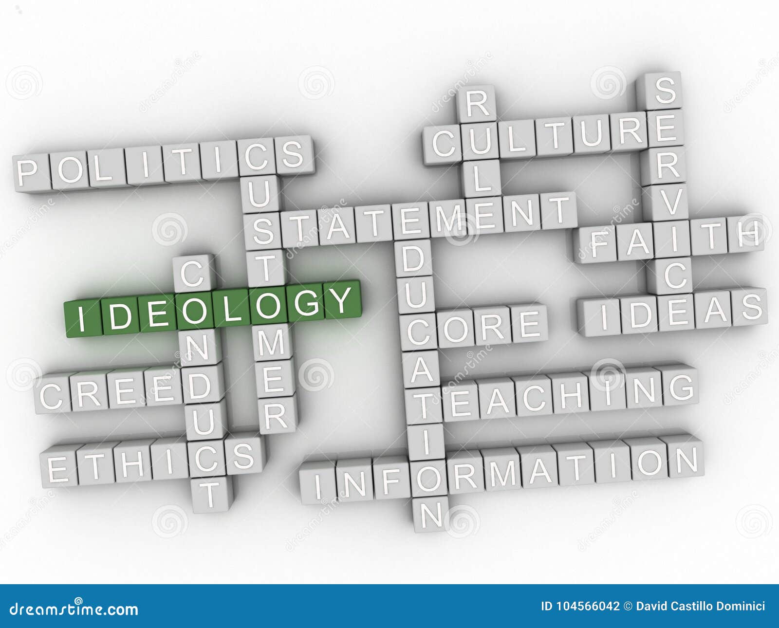3d Ideology Concept Word Cloud Stock Illustration - Illustration of ...