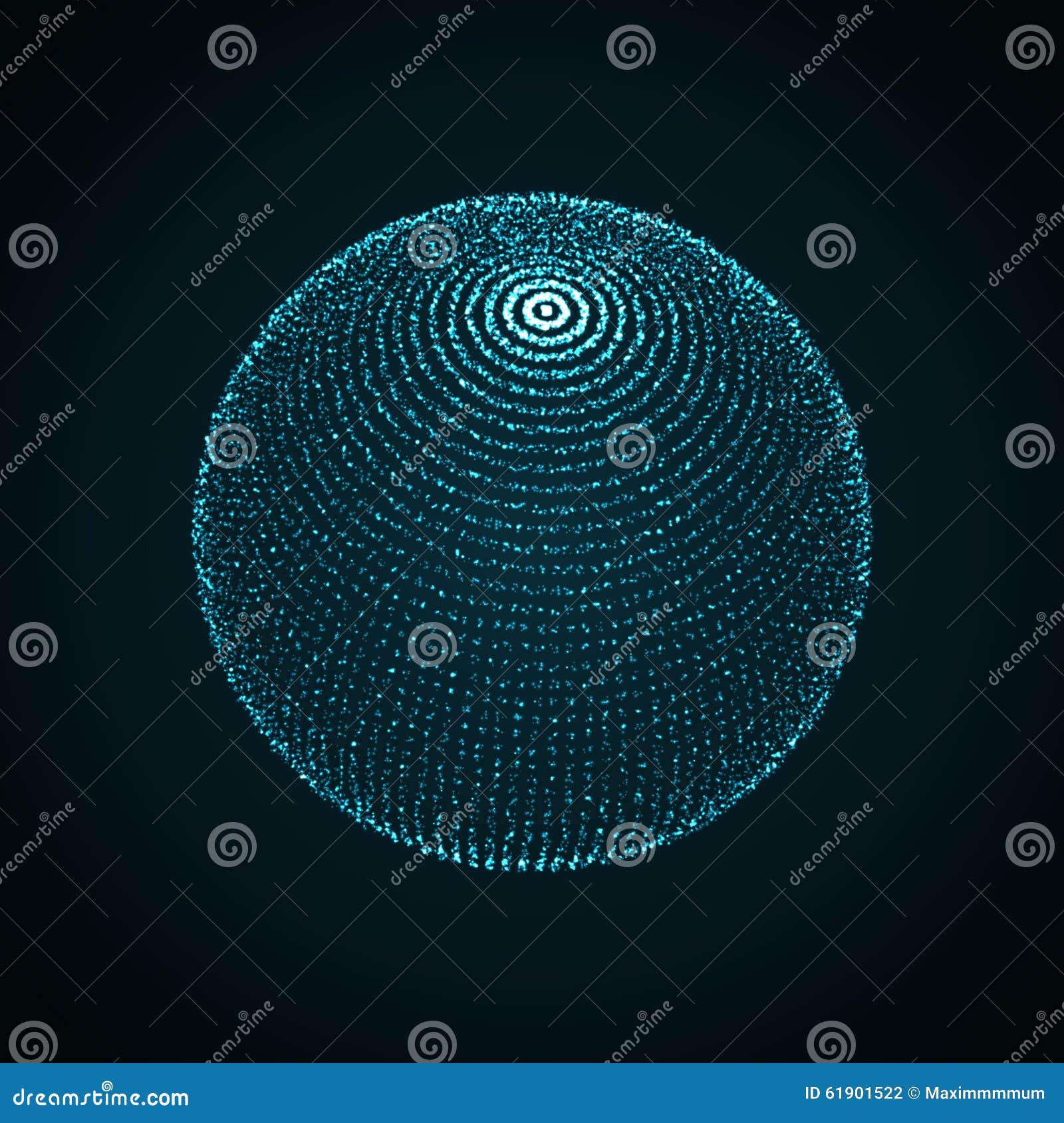 3D Illuminated Sphere of Glowing Particles Stock Vector - Illustration ...