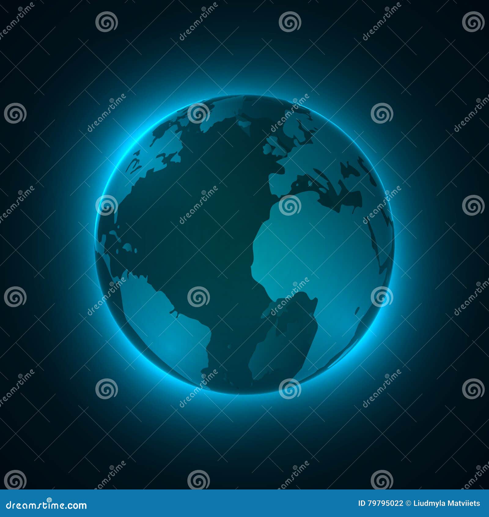 3D Illuminated Sphere, Glowing Particles. Technology Concept Background ...