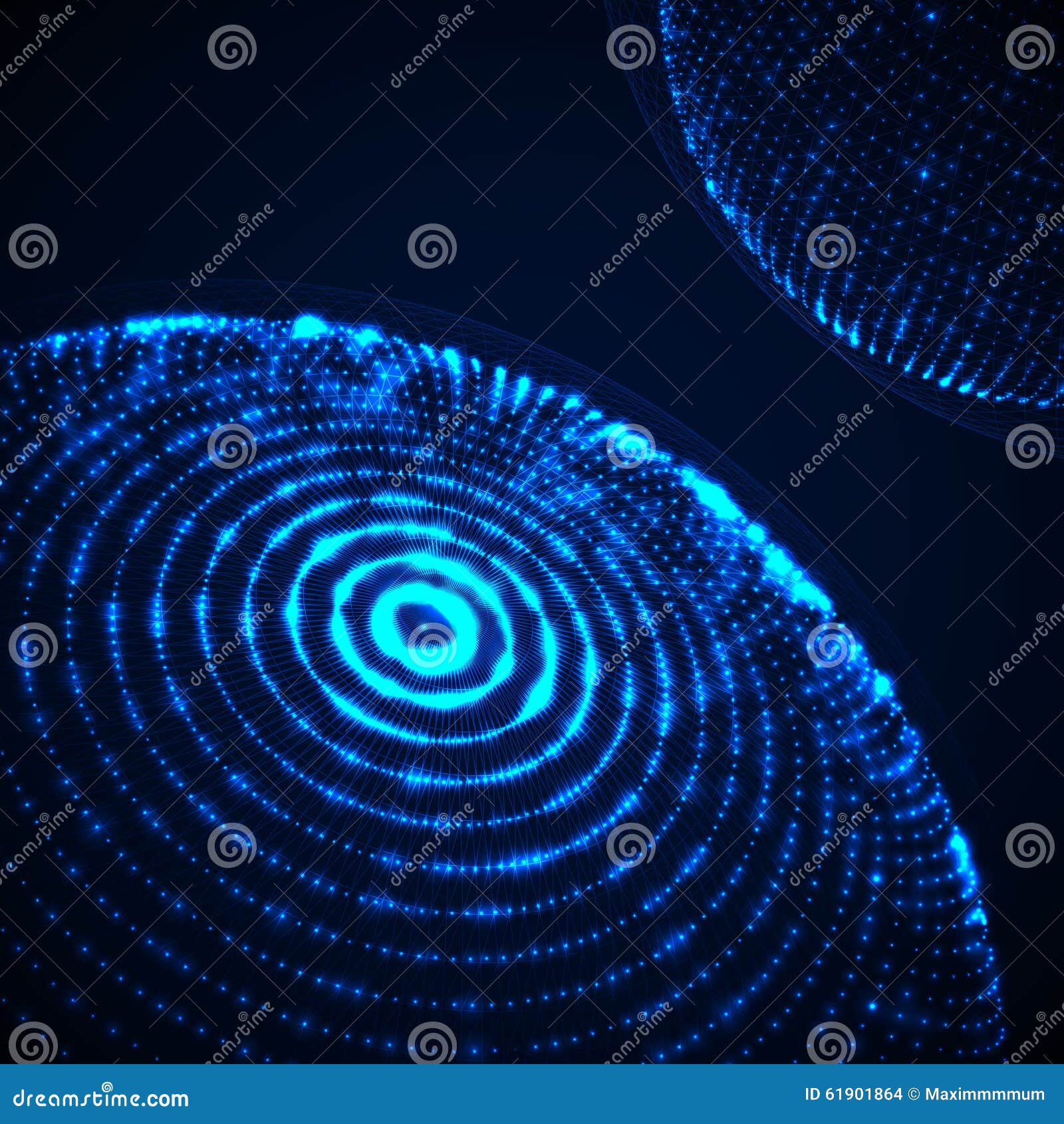 3D Illuminated Sphere of Glowing Particles Stock Vector - Illustration of globe, complex: 61901864