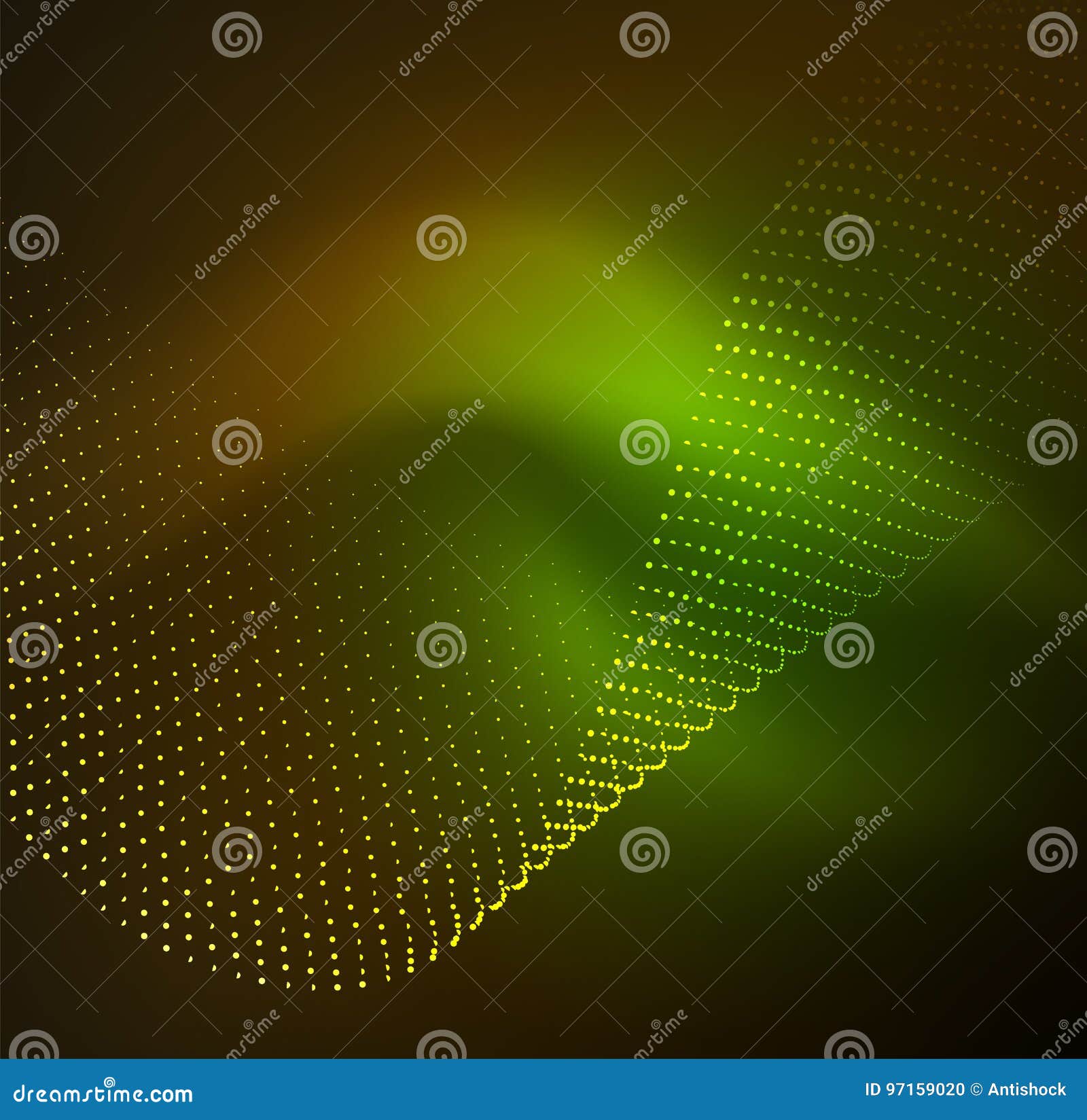3D Illuminated Wave of Glowing Particles Stock Vector - Illustration of ...