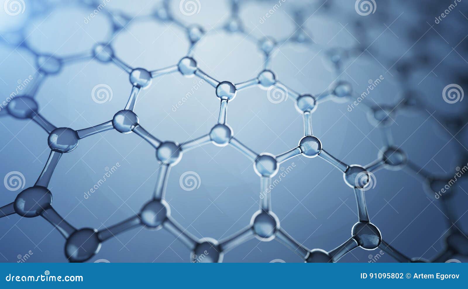 3d Illusrtation of Graphene Molecules. Nanotechnology Background ...