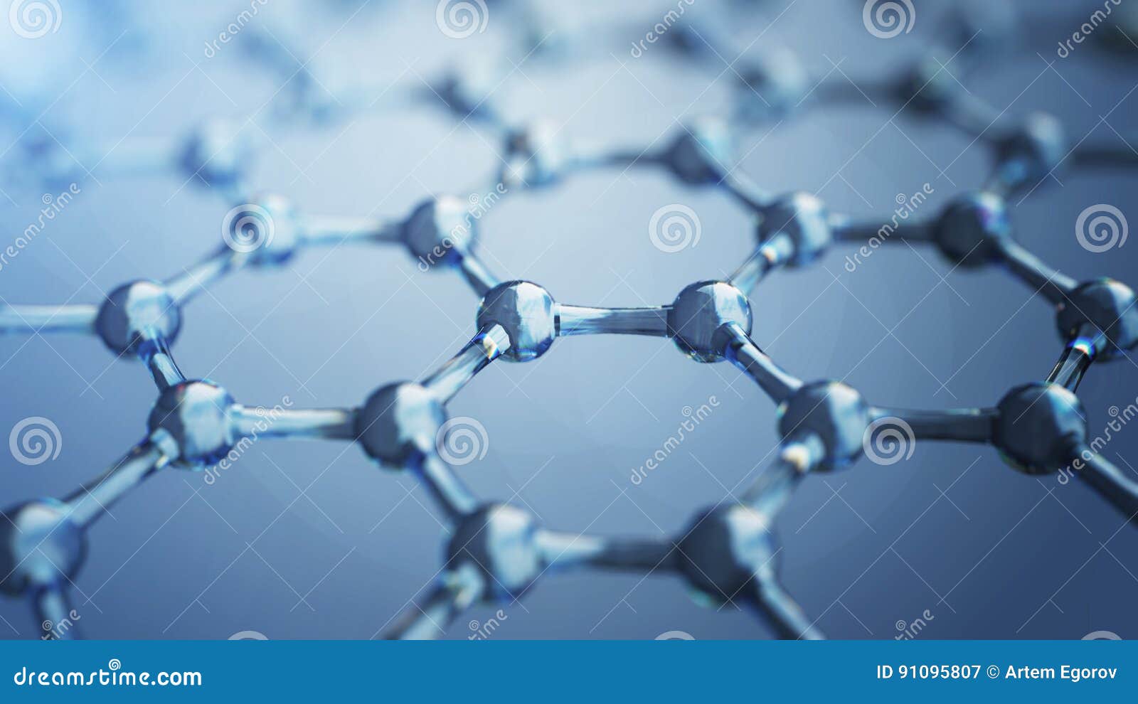 3d Illusrtation of Graphene Molecules. Nanotechnology Background ...