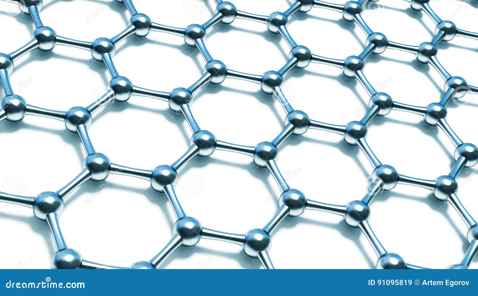 3d Illusrtation of Graphene Molecules. Nanotechnology Background ...