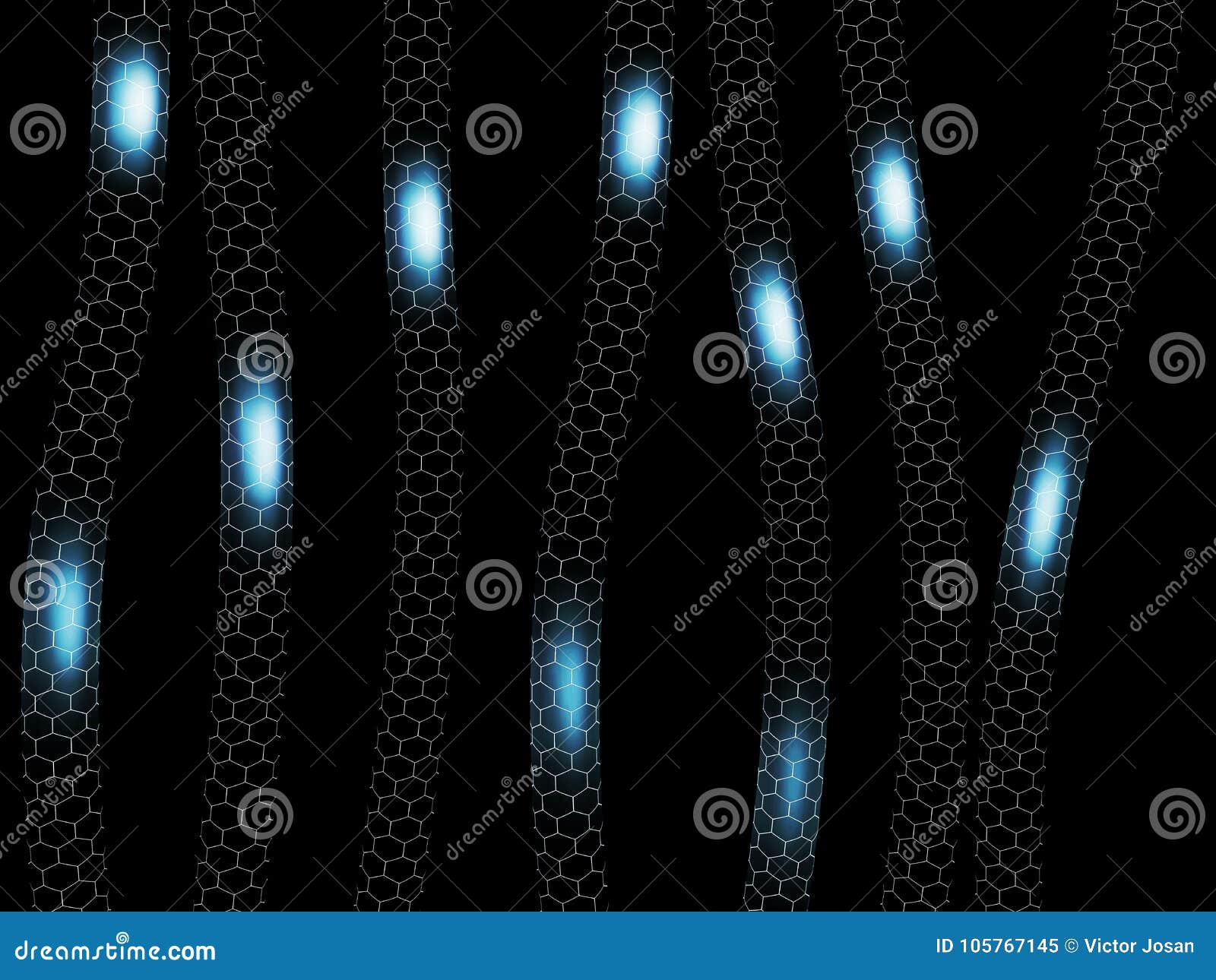 3d Illustaration of Abstract Blue Nano Tube Structure Stock ...