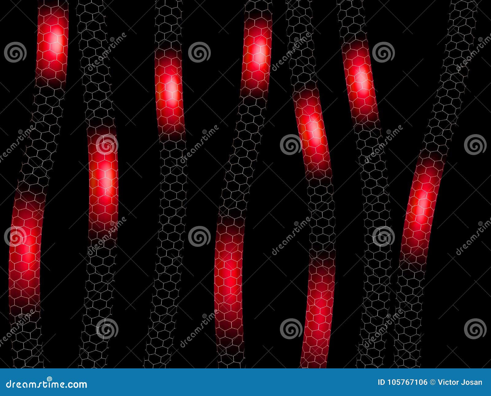 3d Illustaration Of Abstract Red Nano Tube Structure Stock Photo ...