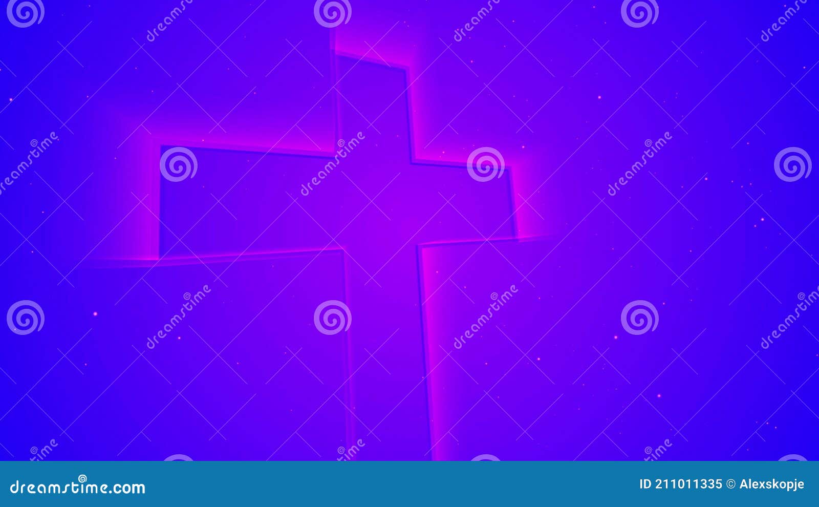 3D Illustraion of Neon Glow Cross Over Blue Stock Illustration ...