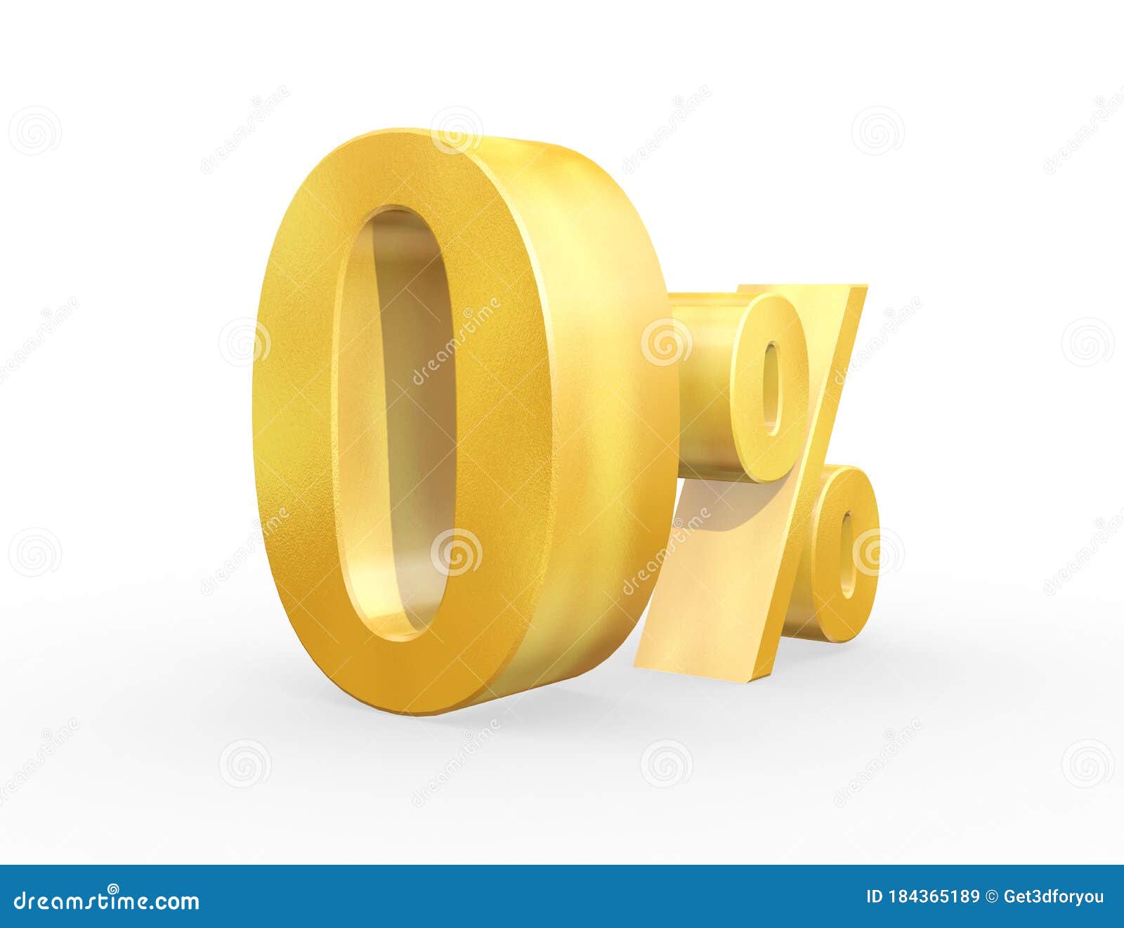 3D Illustrated Image of Zero Percentage Graphic Stock Illustration ...