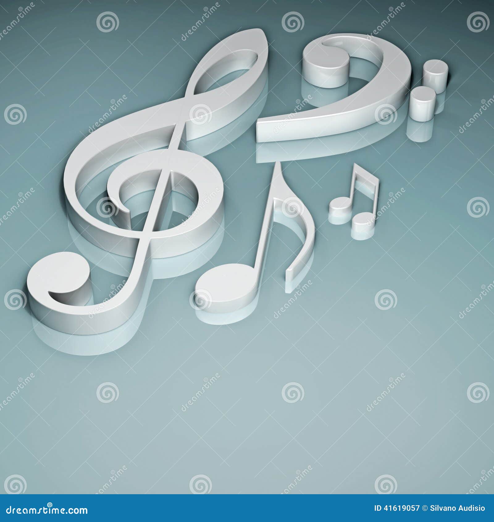 3d Illustrated Musical Symbols Stock Illustration - Illustration of ...