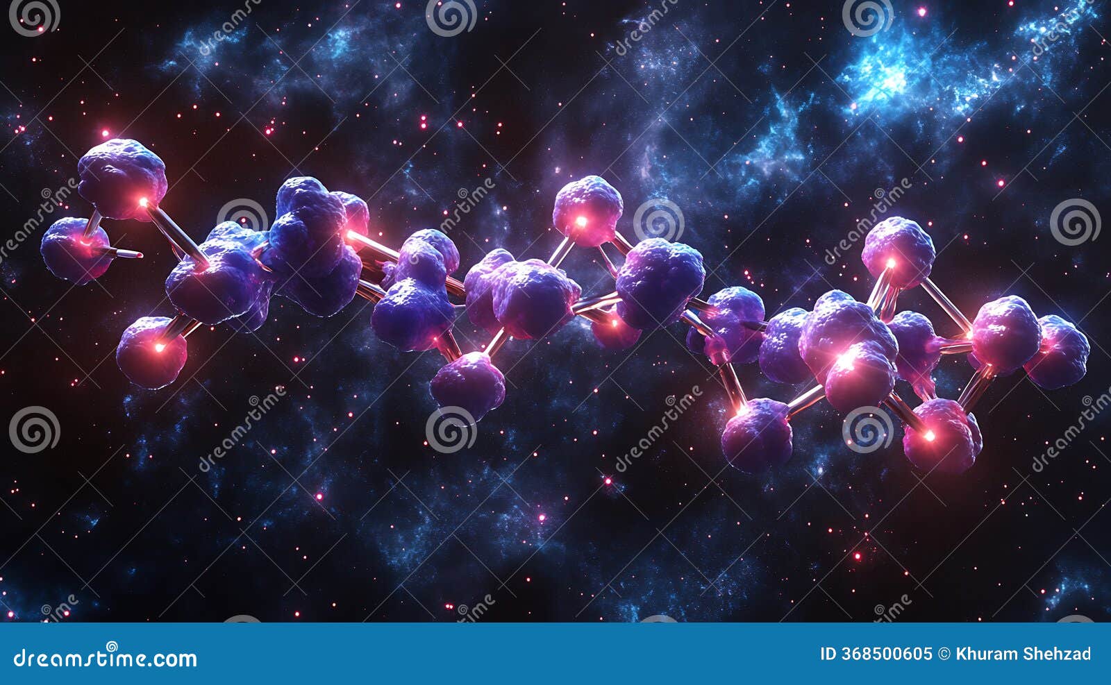 Serotonin Molecule Structure. Holographic Metallic Neurobiology Icon ...