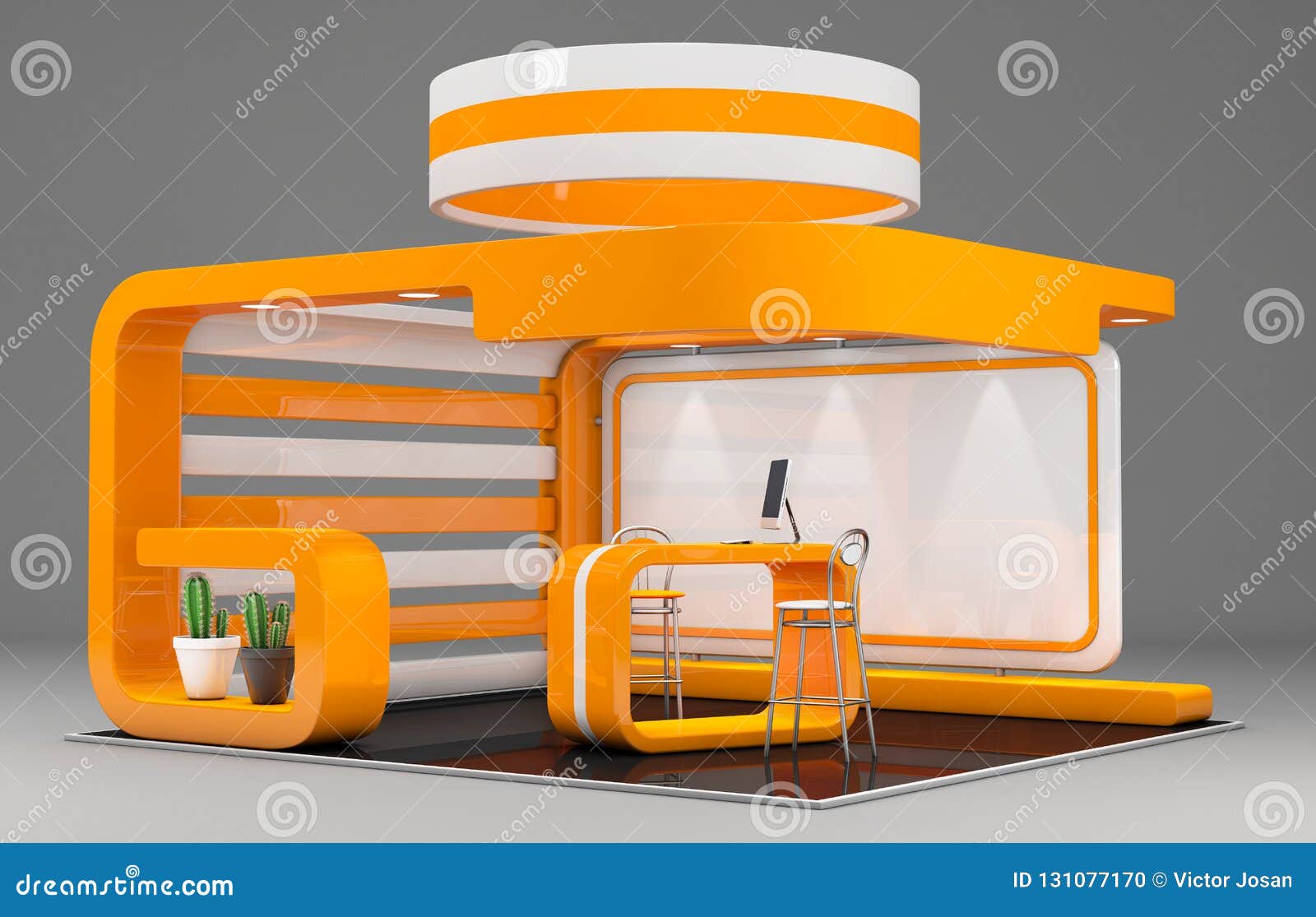 3d Illustrated Unique Creative Exhibition Stand Display Design with ...