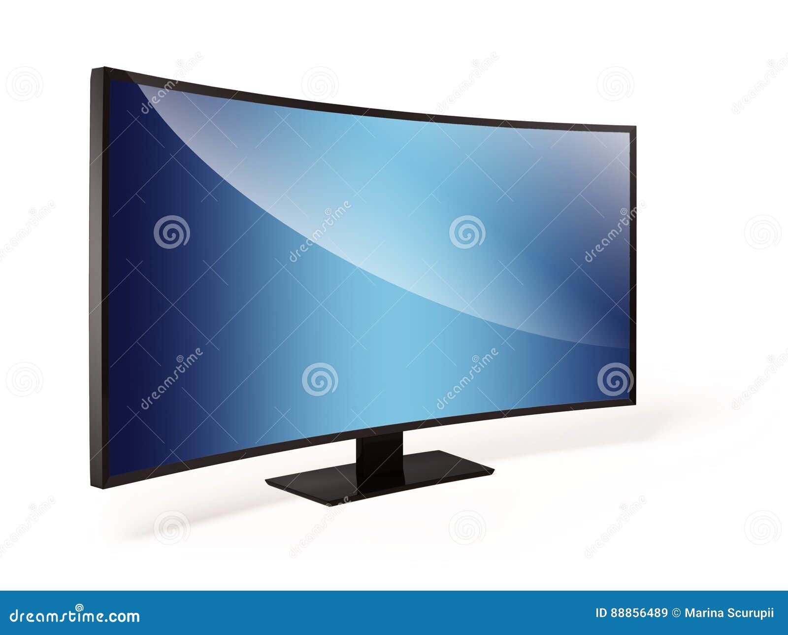 3d Illustratie Van Computer Halfronde Monitor Stock Illustratie ...