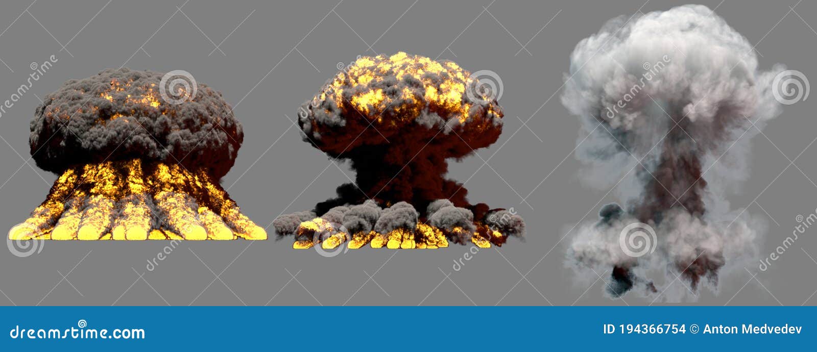 3d Illustratie Van Explosie 3 Grote Verschillende Fases Van De Explosie ... 3d Illustratie Van Explosie 3 Grote Verschillende Fases Van De Explosie ...