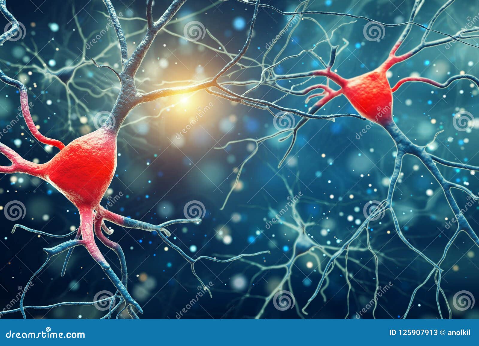 3D Illustratie Van Menselijke Brain Neurons-structuur Stock Illustratie ...