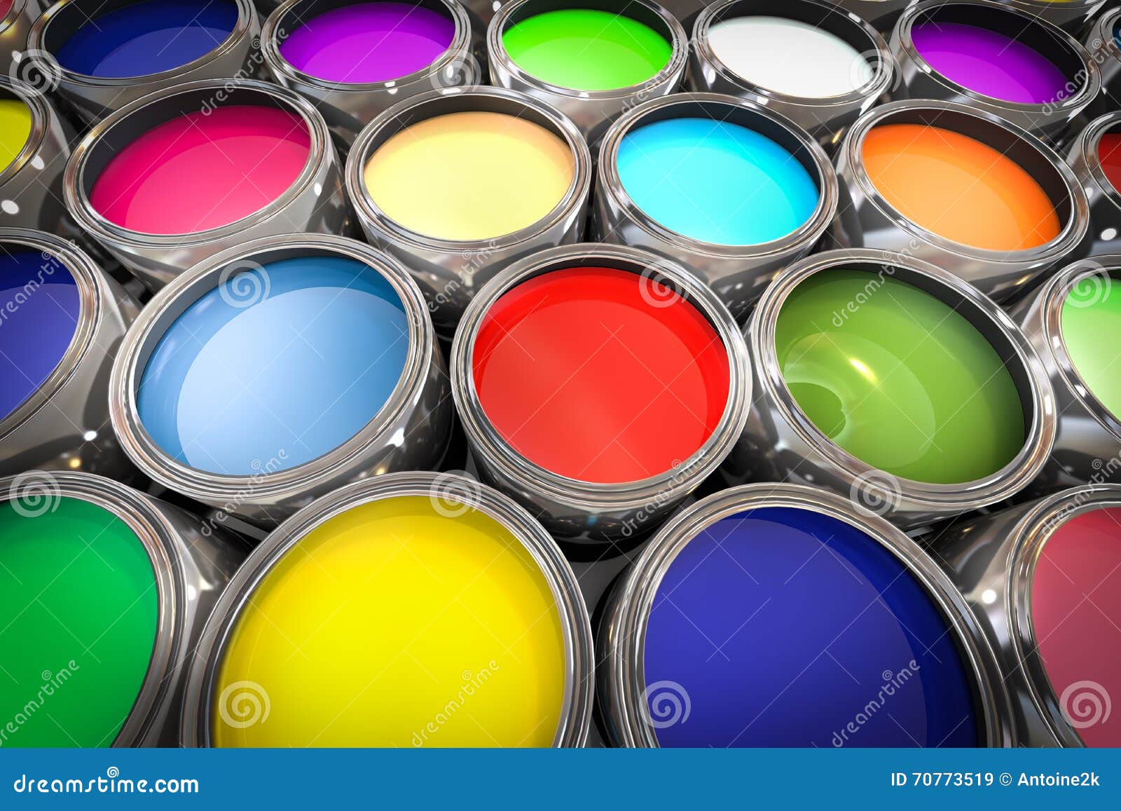 3D Illustratie Van Verfpotten Stock Illustratie - Illustration of ...