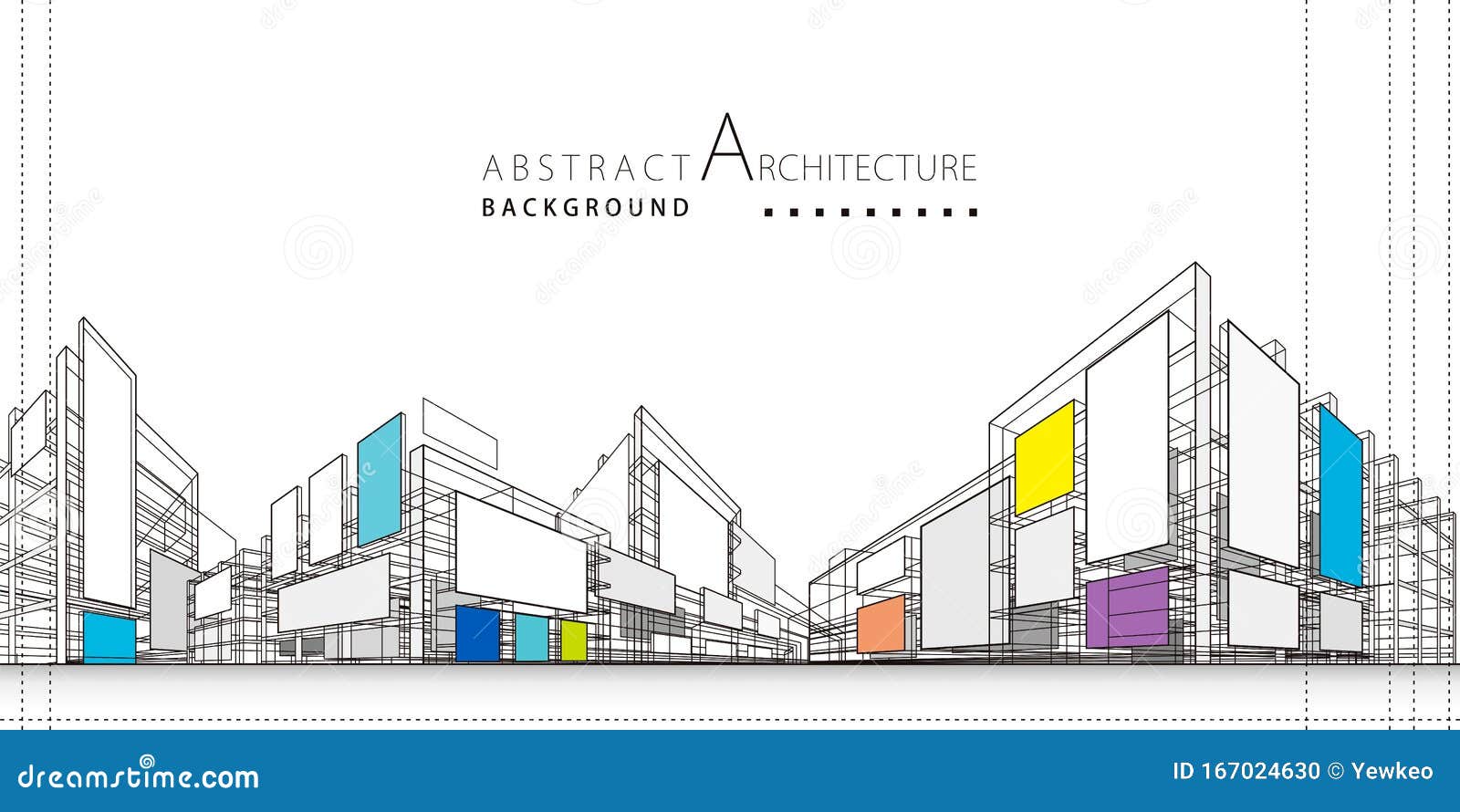 3D Illustration Abstract Architecture Construction Background. Stock ...
