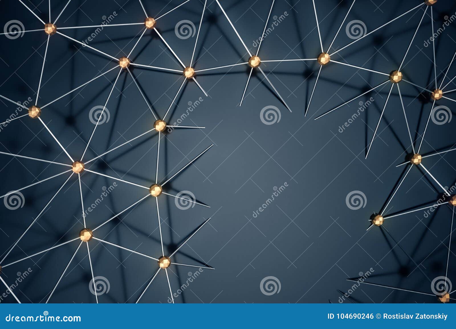 3D Illustration Abstract Background, Connection and Lines of Technology ...