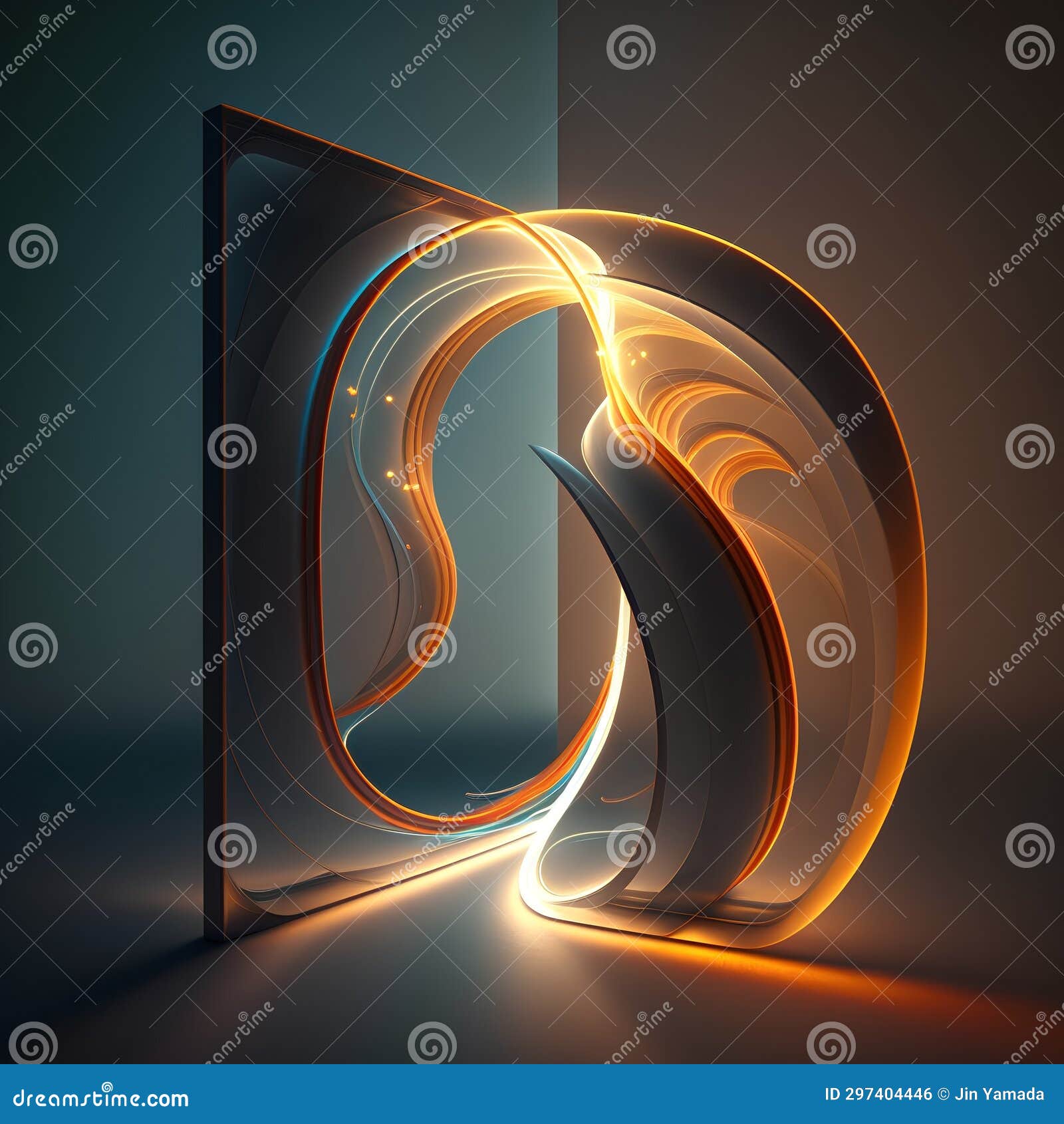 3D Illustration, Abstract Background, Glowing Design Element. Glowing ...