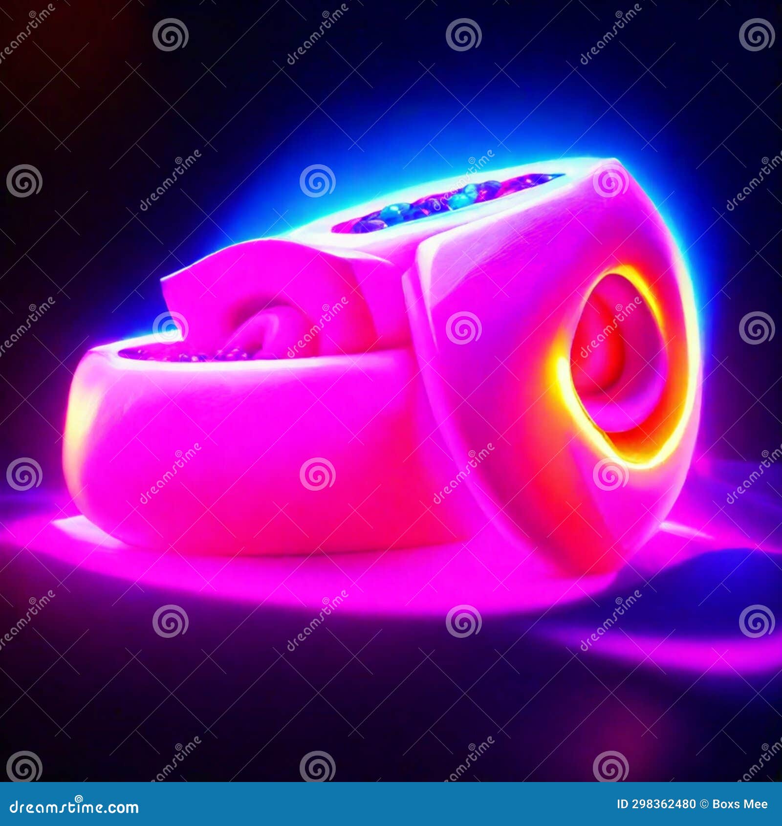 3D Illustration of an Abstract Background, Neon Light, Computer ...
