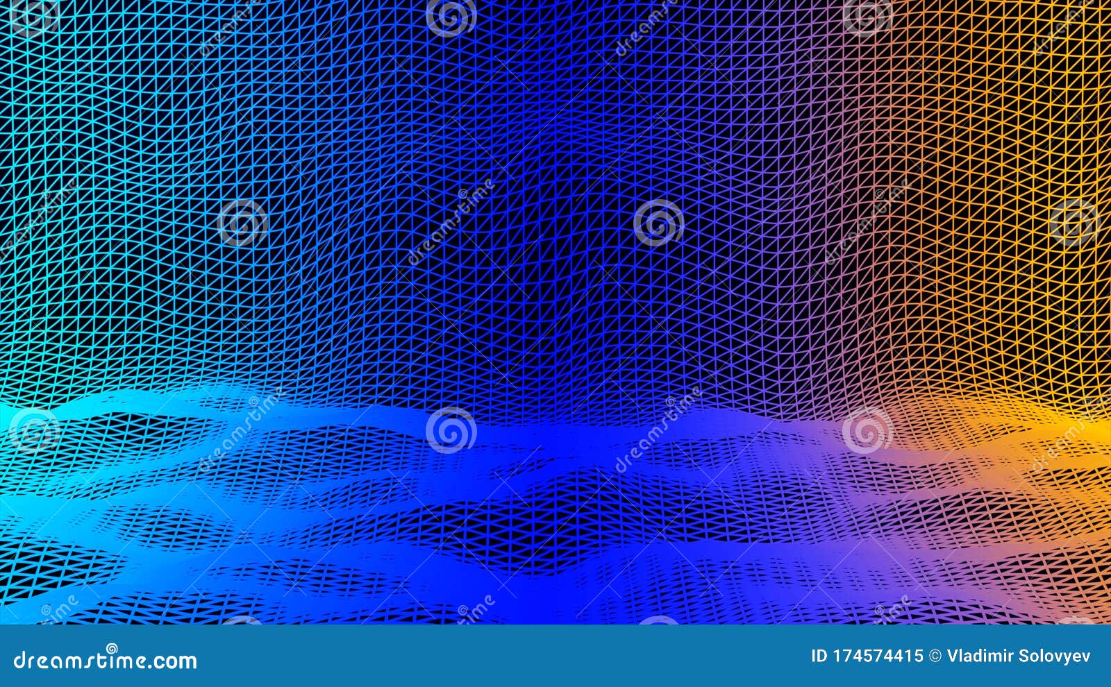 3D Illustration. Abstract Background. Uneven Color of a Polygon Surface ...
