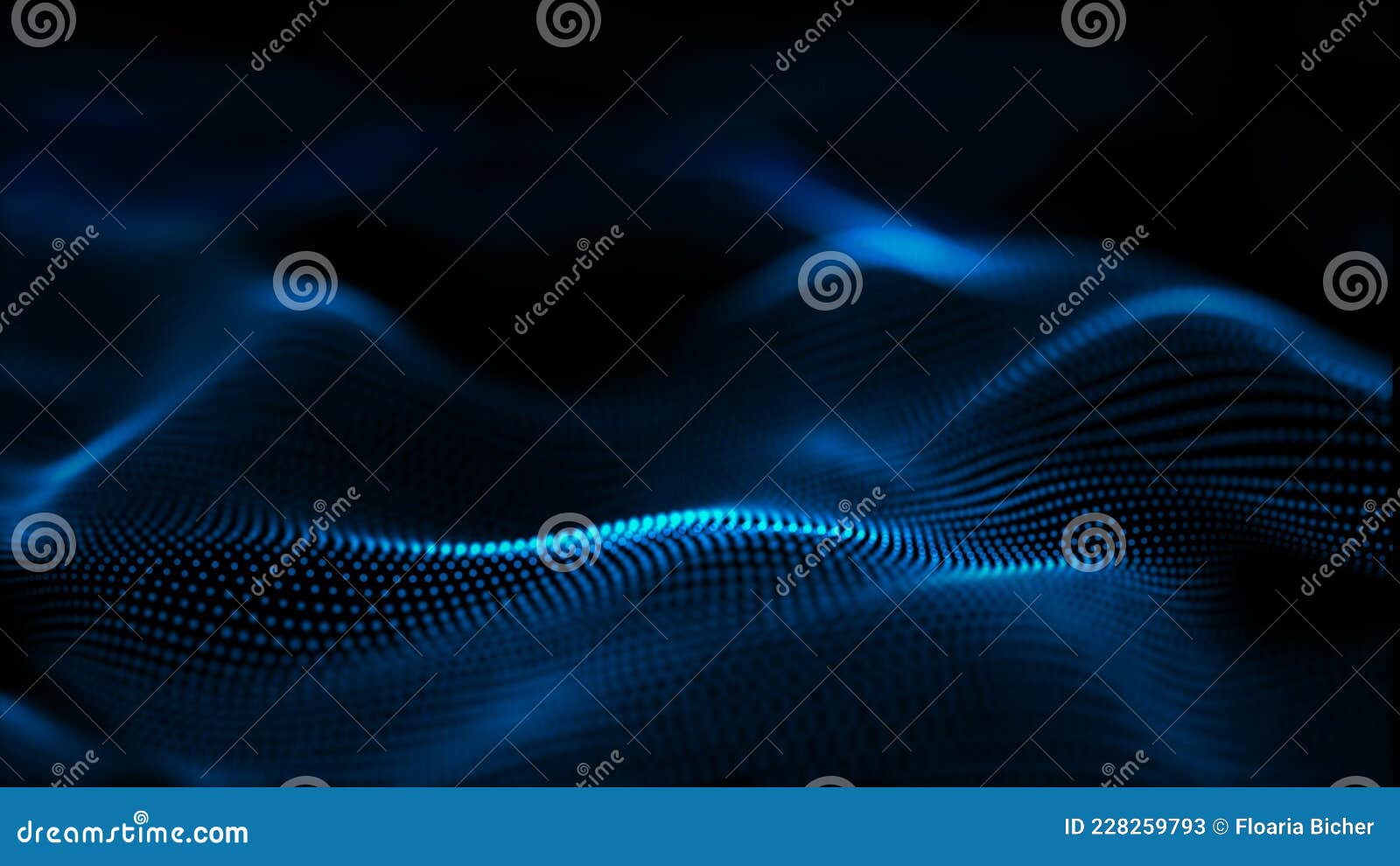 3d Illustration of Abstract Blue Background with a Dynamic Wave. Stock ...