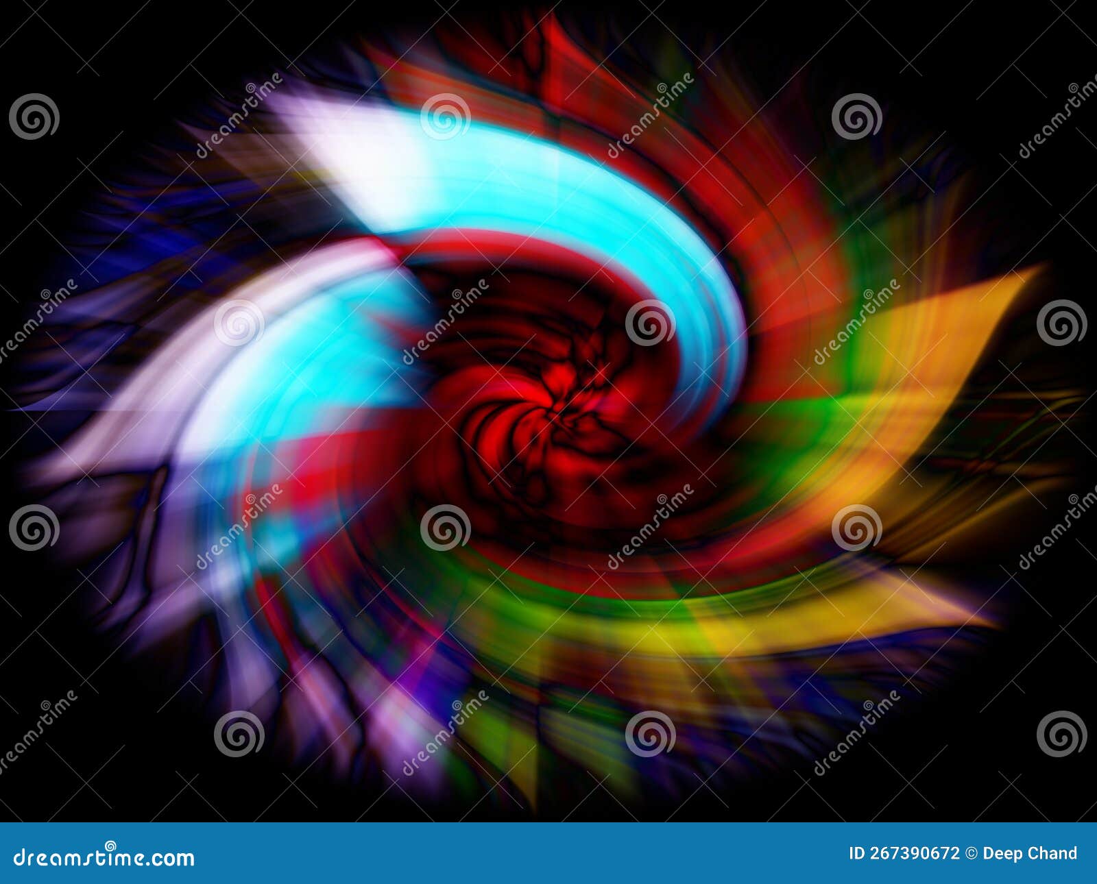 3D Illustration of an Abstract Bright Colorful Spiral Background Stock ...