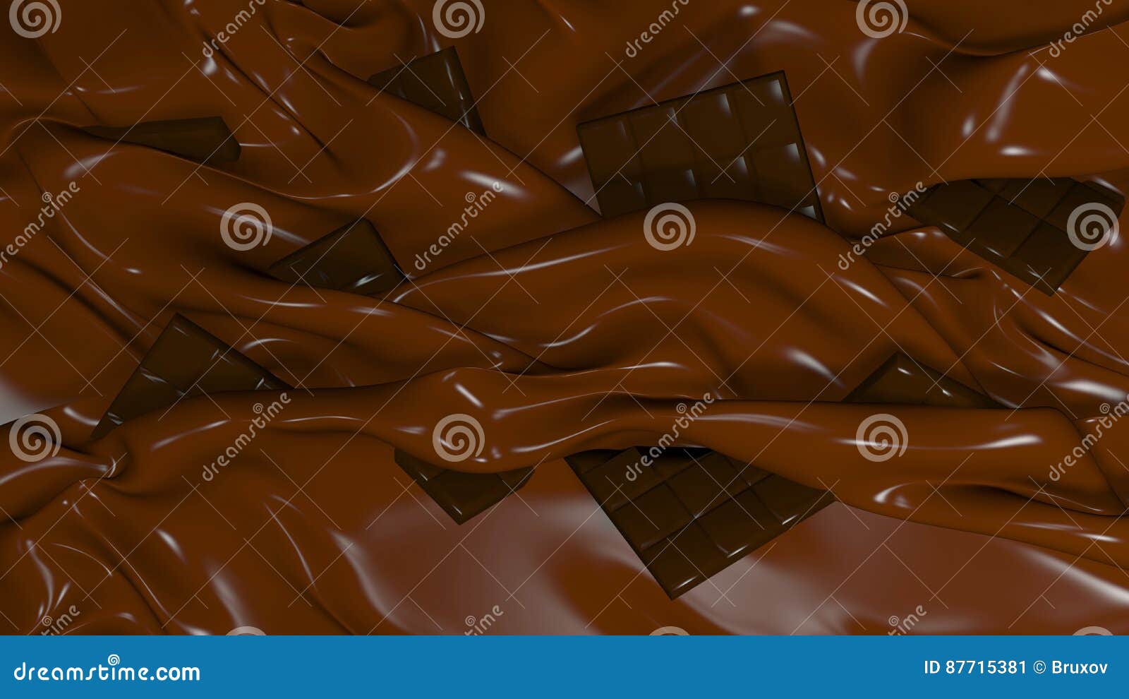 3D Illustration Abstract Chocolate Background Stock Illustration ...