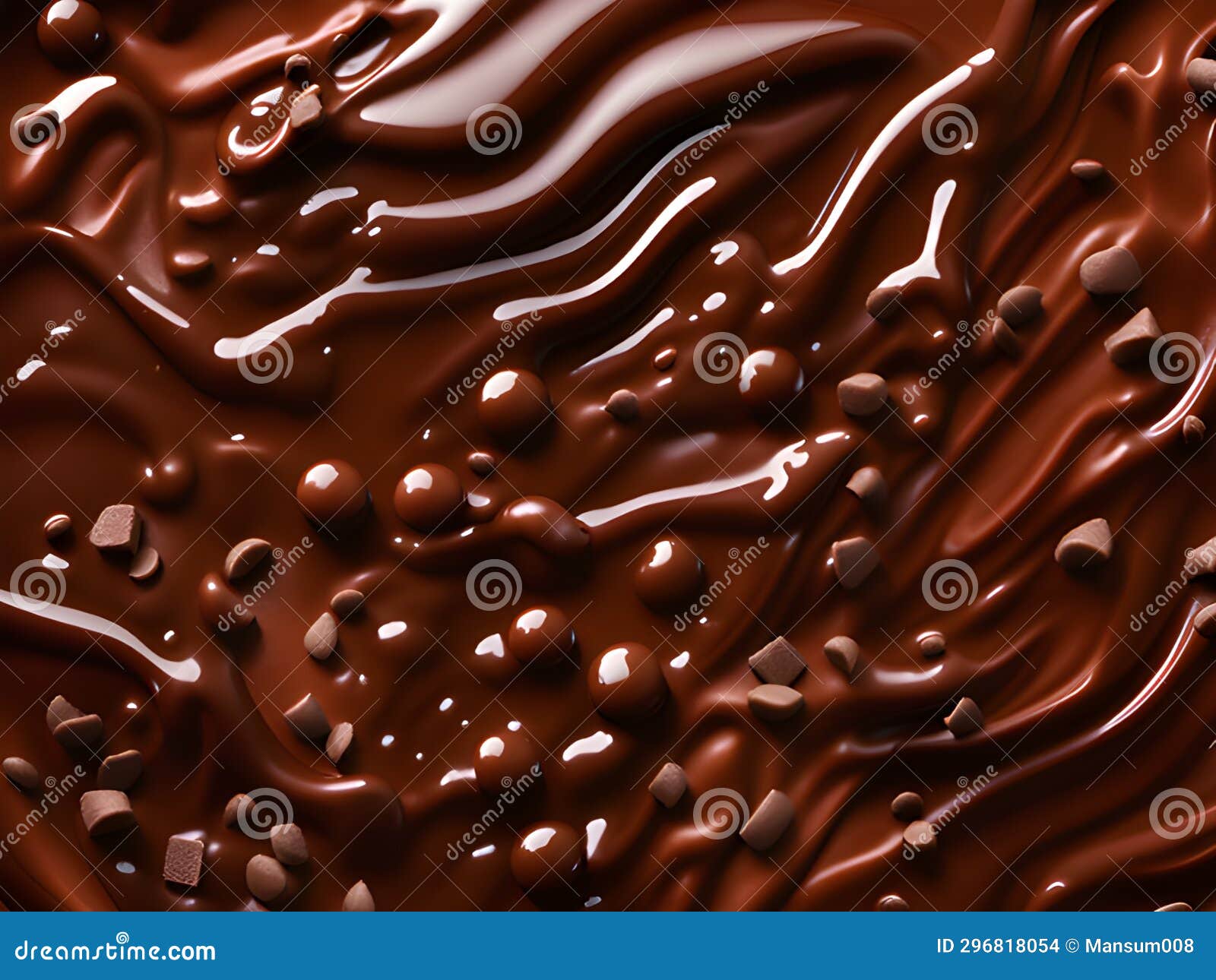 3d Illustration - Abstract Chocolate Background with Glossy Chocolate Stock Illustration ...