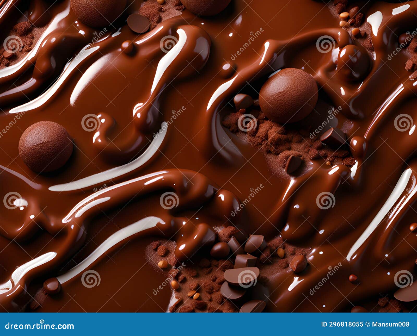 3d Illustration - Abstract Chocolate Background with Glossy Chocolate ...