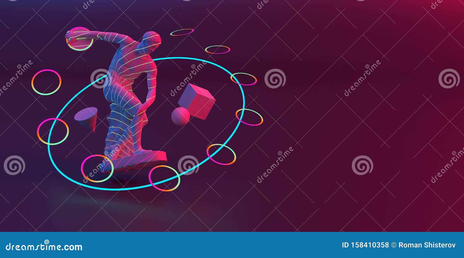 3d-illustration of an Abstract Composition of Sculpture and Primitive ...