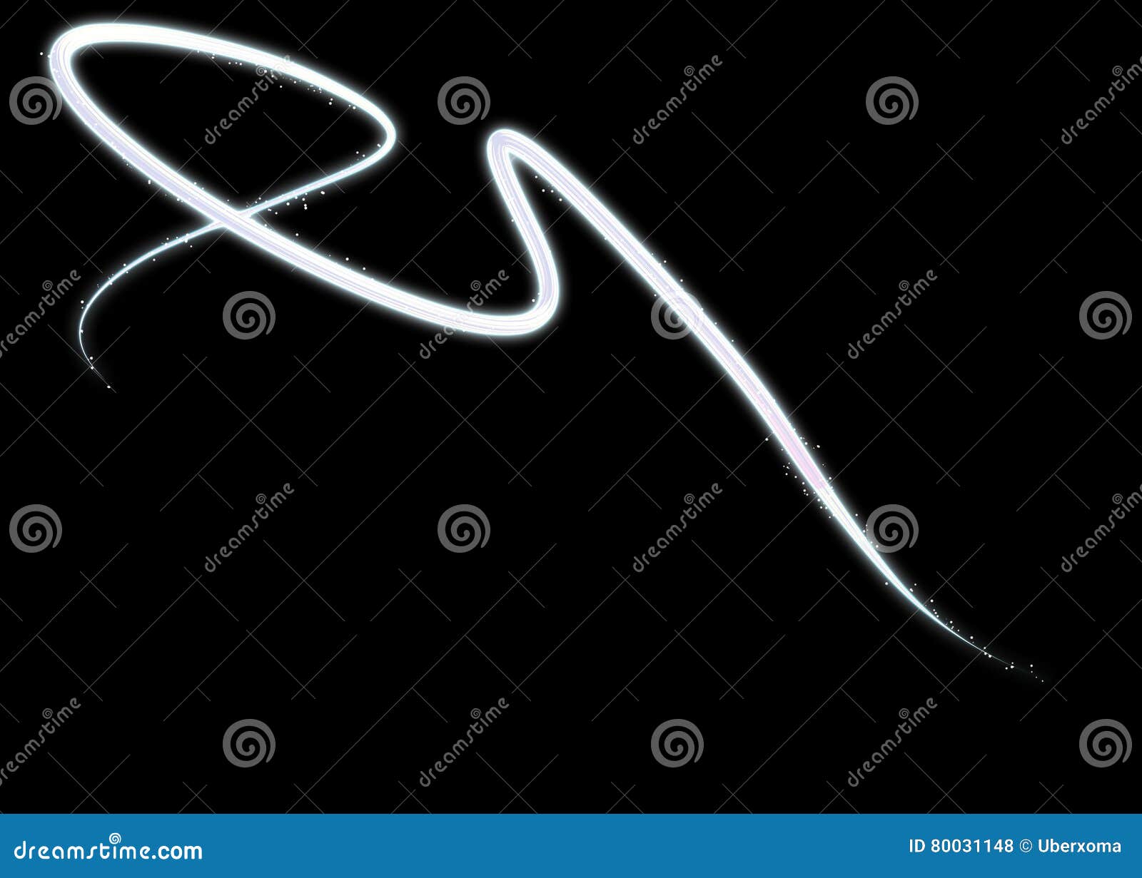 3D Illustration of Abstract Curved Glow Line. the Light Trails Isolated ...