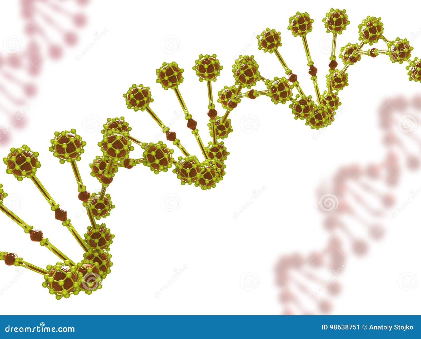 3d Illustration of Abstract DNA Orange Helix . Stock Illustration ...