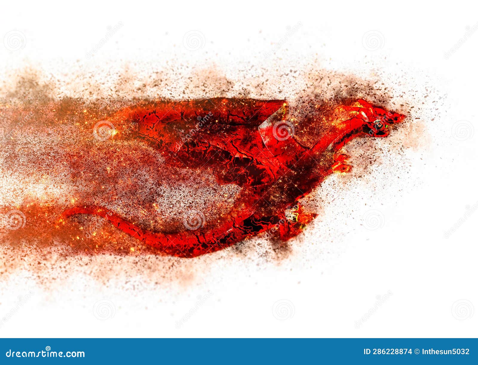 3d Illustration of an Abstract Fire Dragon Flapping Its Wings Stock ...