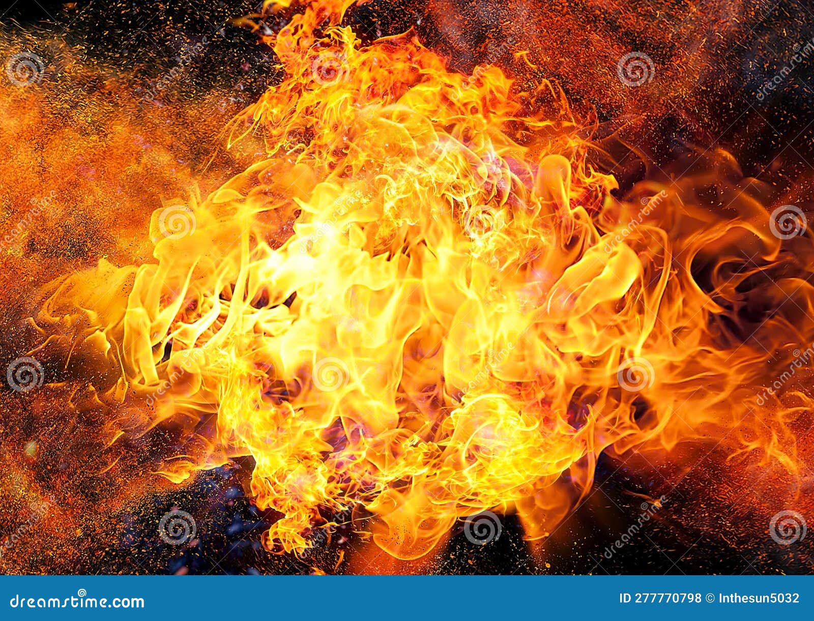 3d Illustration of Abstract Fire Vortex Stock Illustration ...
