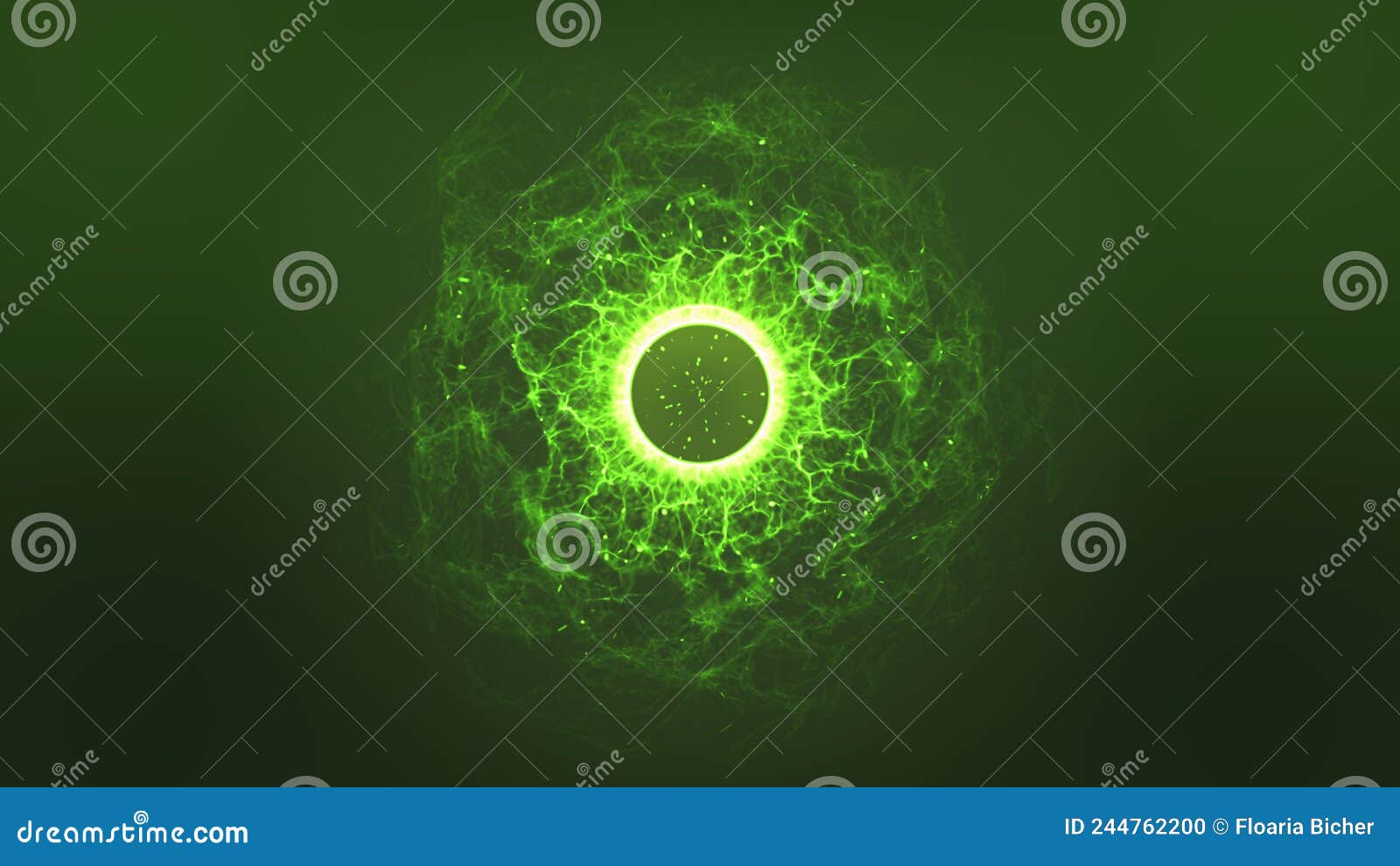 3d Illustration of Abstract Green Circle with Light Effect. Stock ...