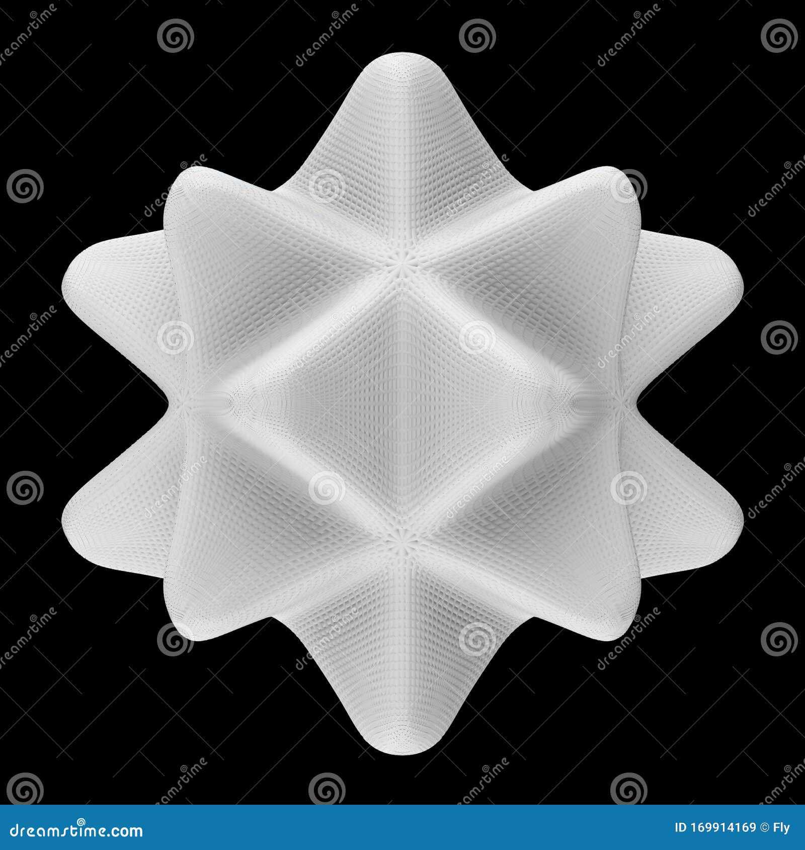 3d Illustration of Abstract Highly Detailed Geometric White Mesh Object ...