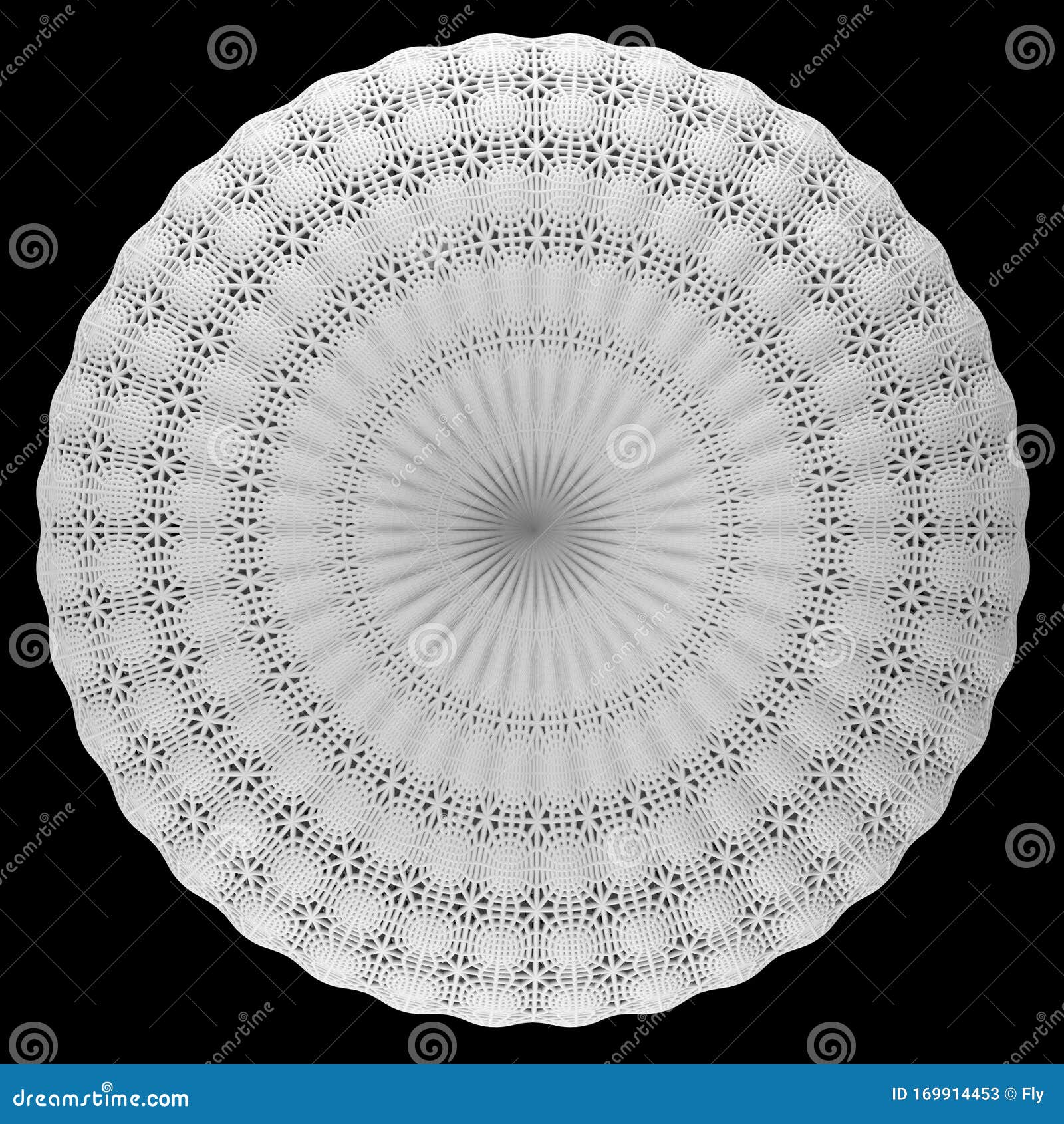 3d Illustration of Abstract Highly Detailed Geometric White Mesh Object ...