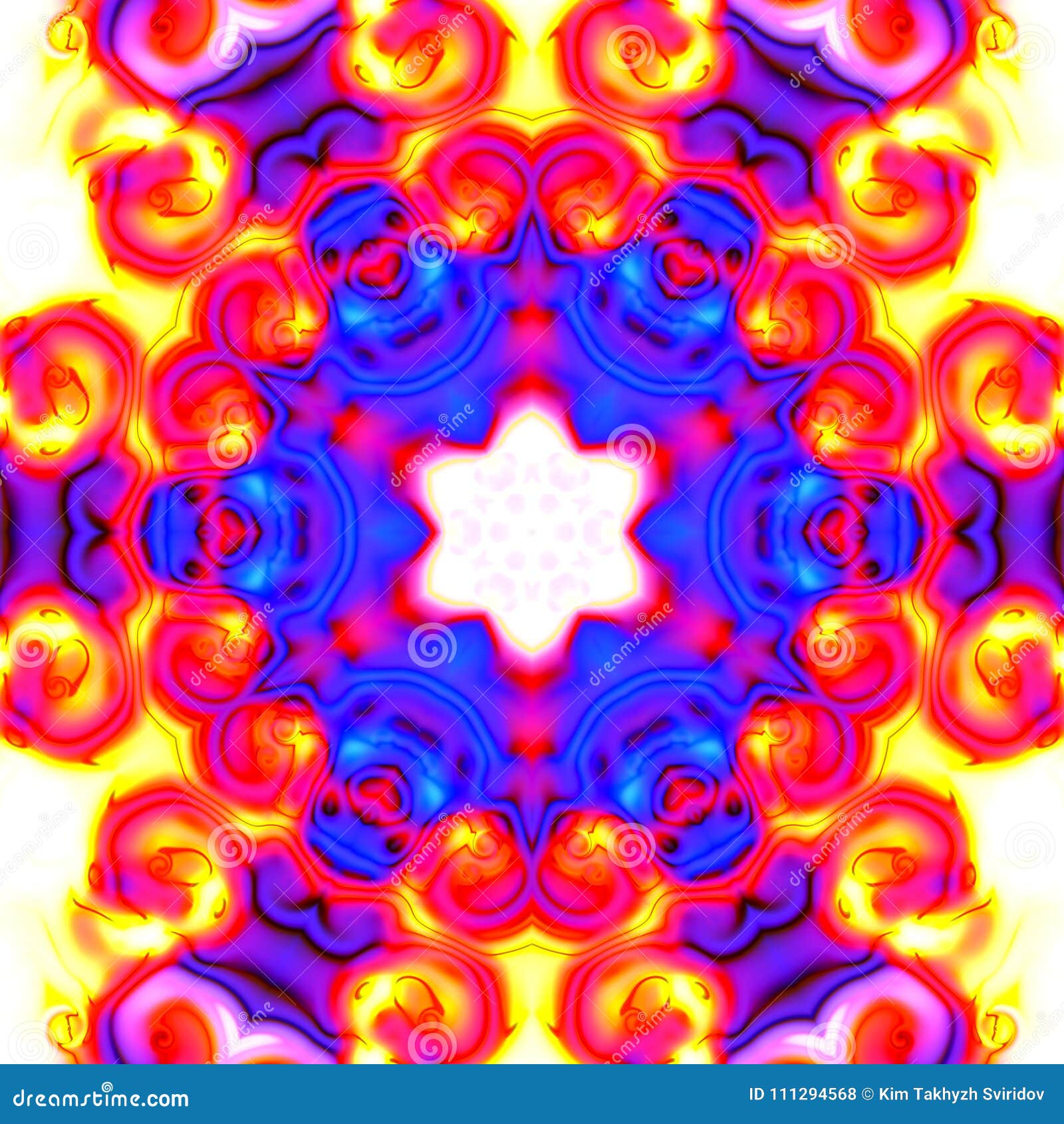 3d Illustration of an Abstract Image of Neon Colors on a White ...