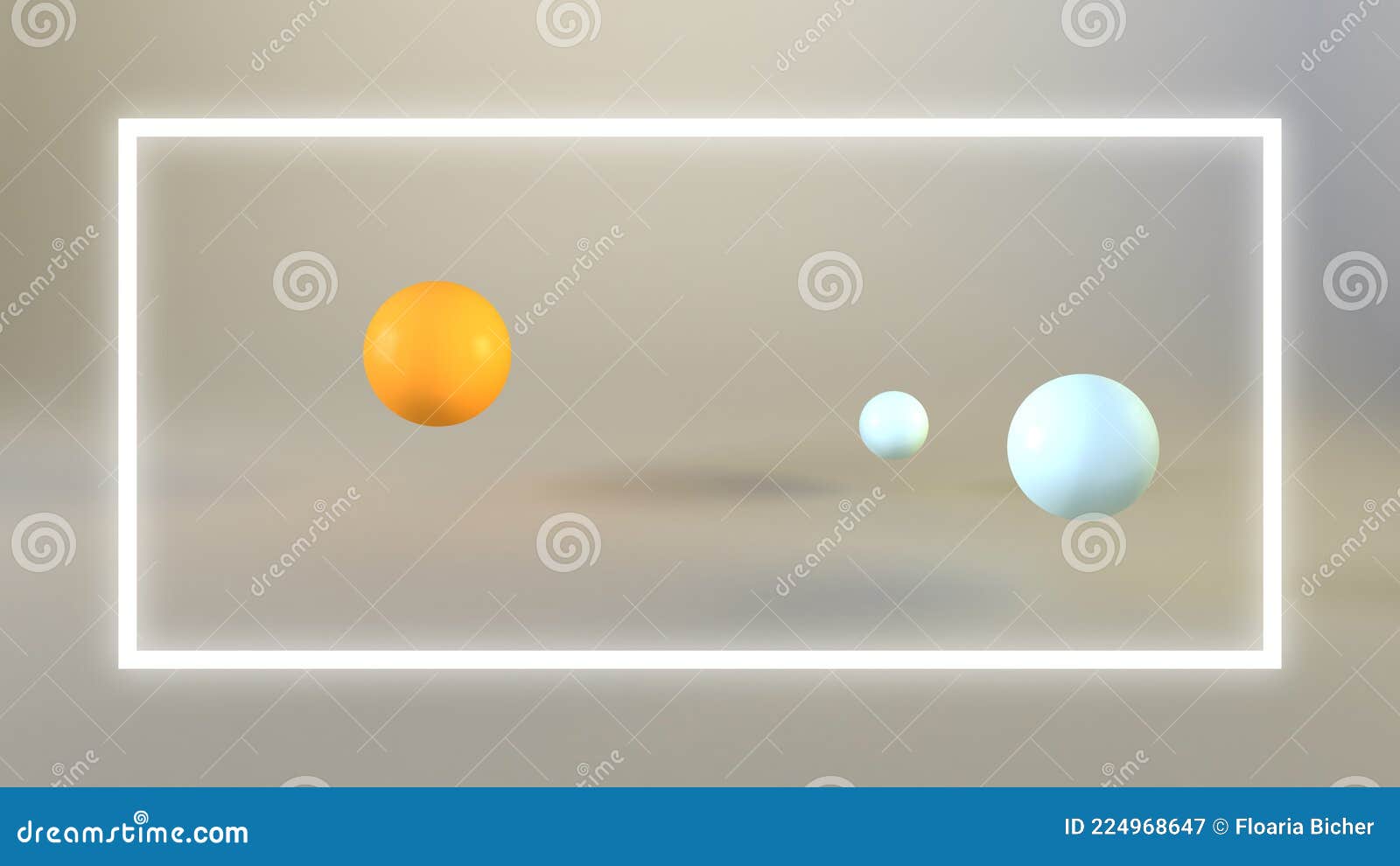 3d Illustration of Abstract Jumping Yellow and White Balls on Gray ...