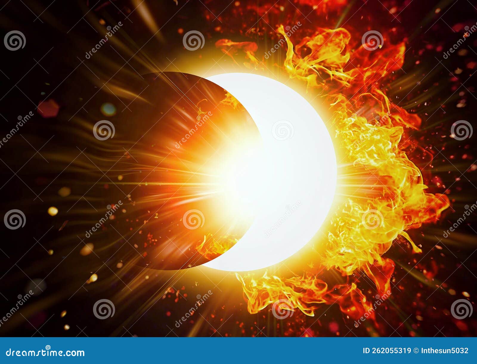 3d Illustration of Abstract Planet Burning in Outer Space Stock ...
