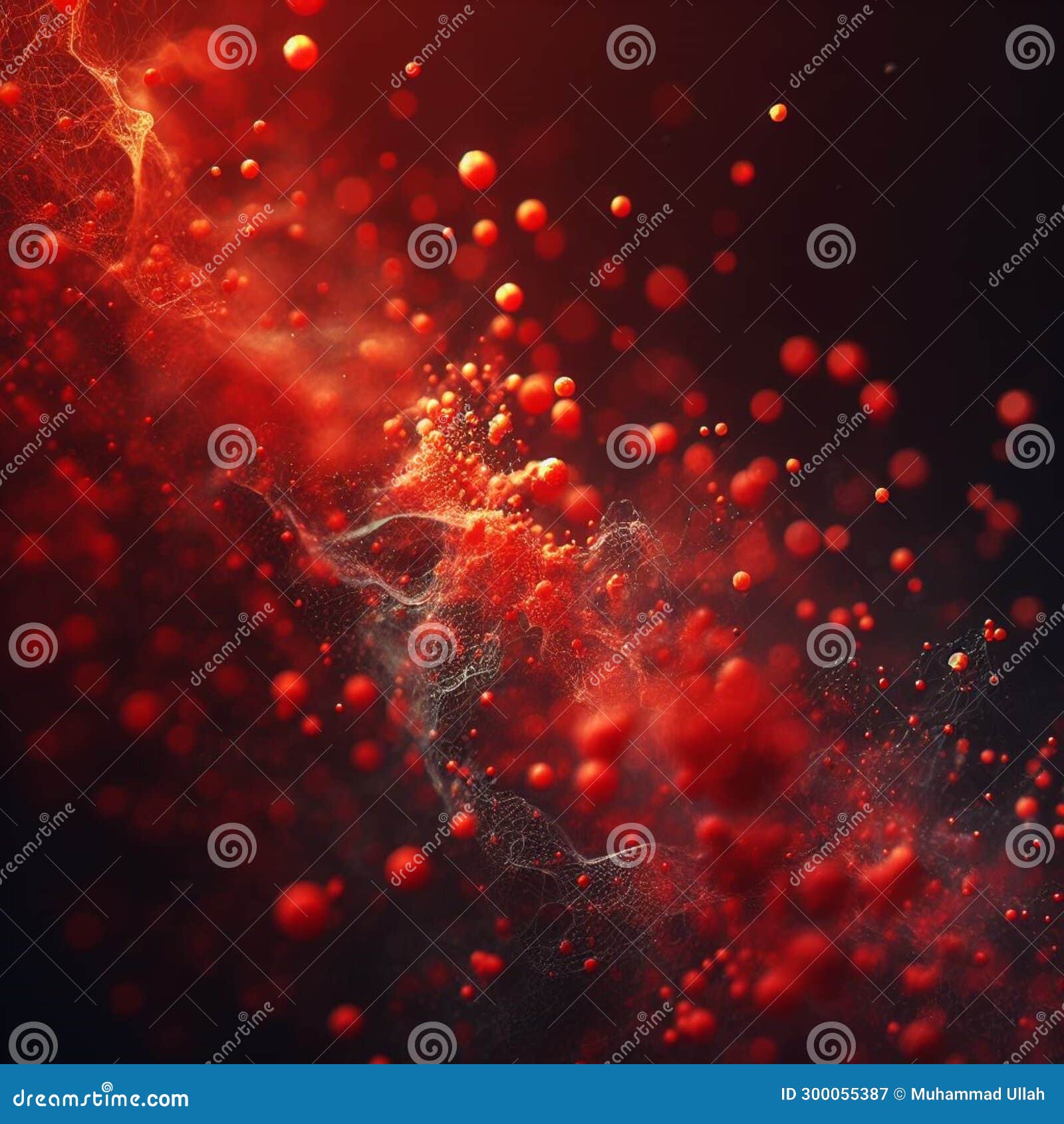 3d Illustration of Abstract Red Particles . Science and Medical ...