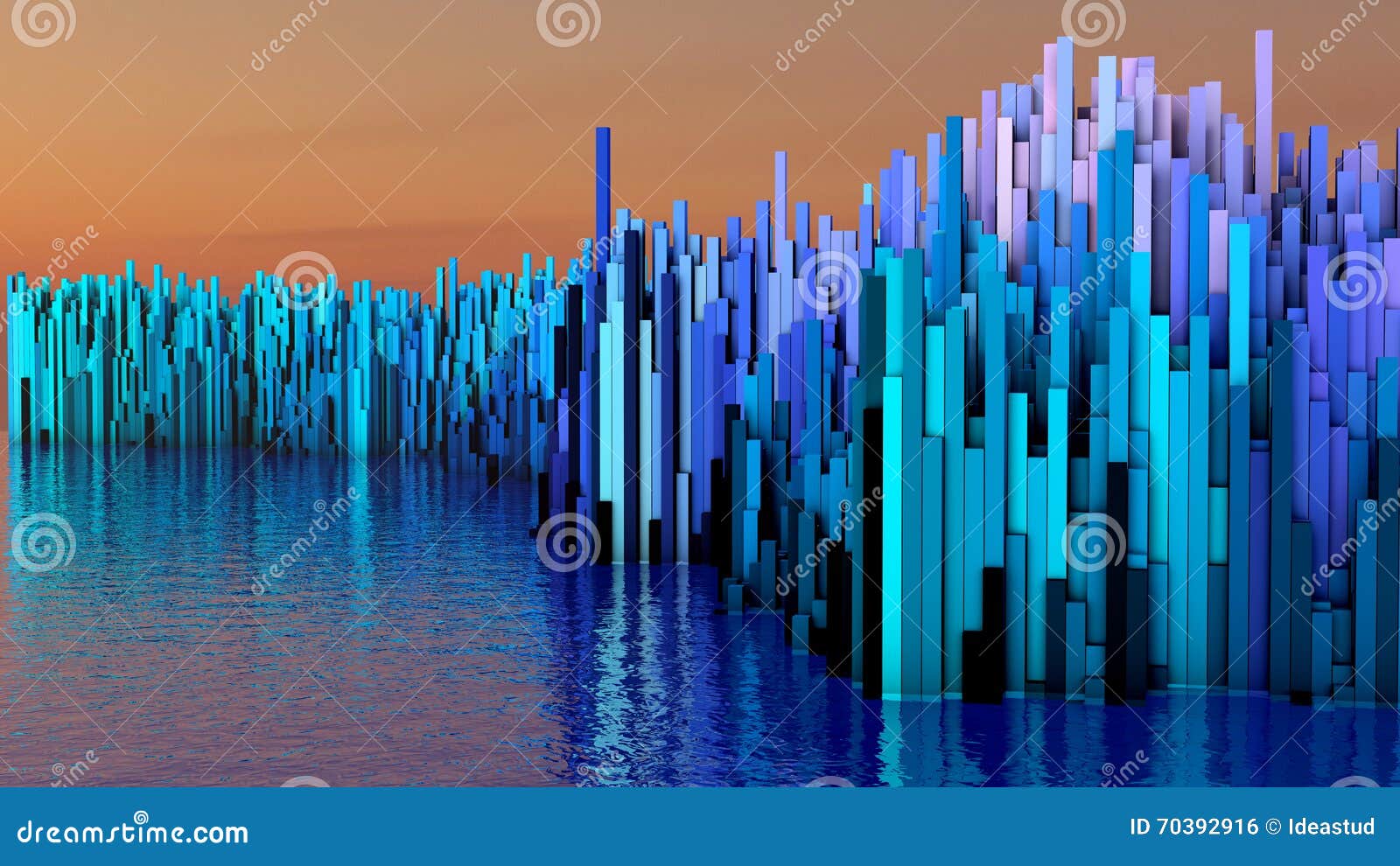 3D Illustration of Abstract Render Structure Made of Millions Columns ...