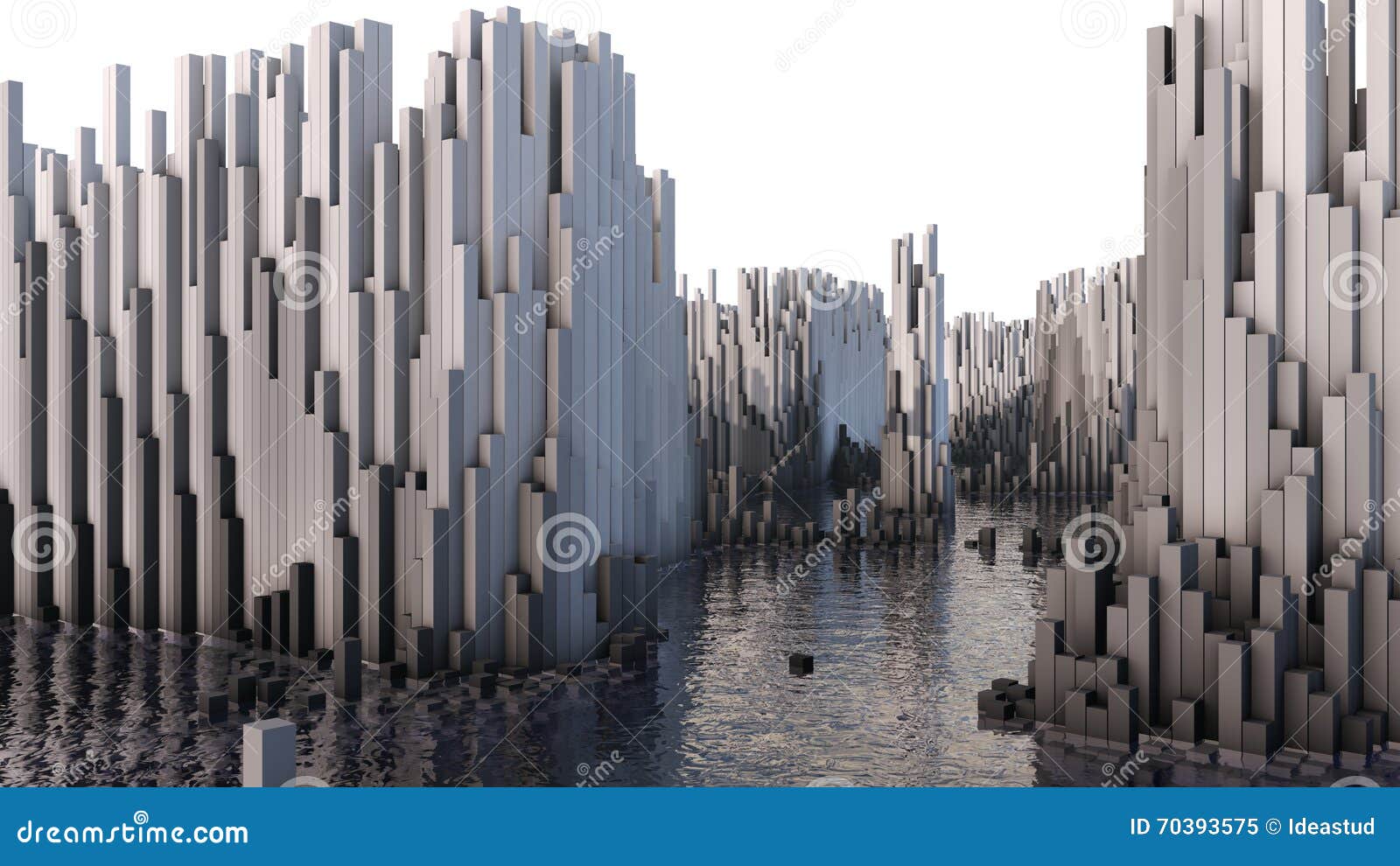 3D Illustration of Abstract Render Structure Made of Millions Columns ...