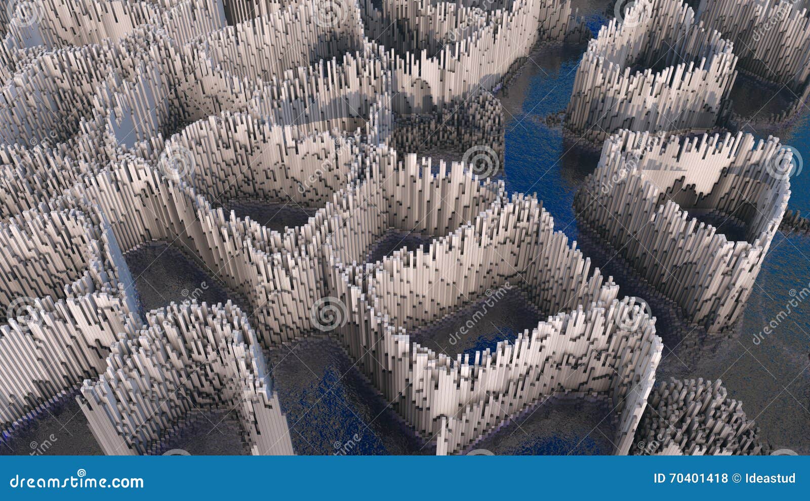3D Illustration of Abstract Render Structure Made of Millions Columns ...