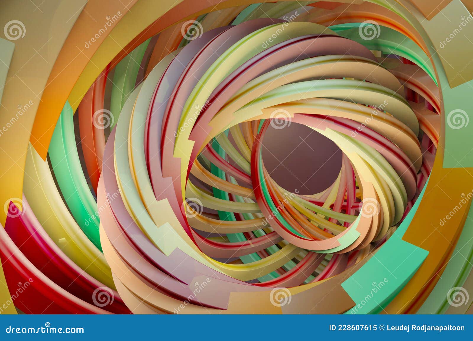 3d Illustration. Abstract 3d Rendering of Twisted Lines Stock ...
